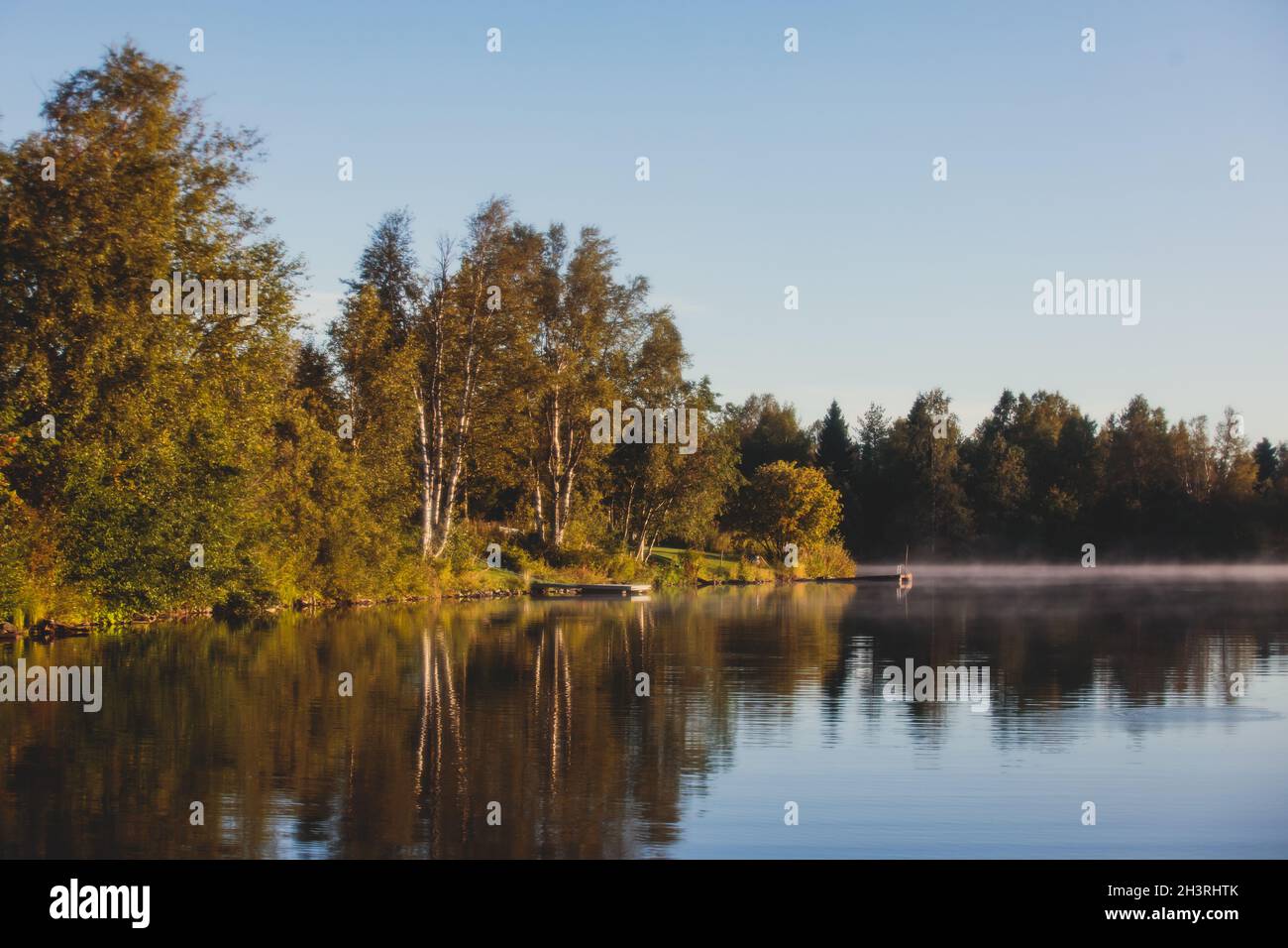 View of Kem River, Kemijoki, in a Liedakkala village in the ...