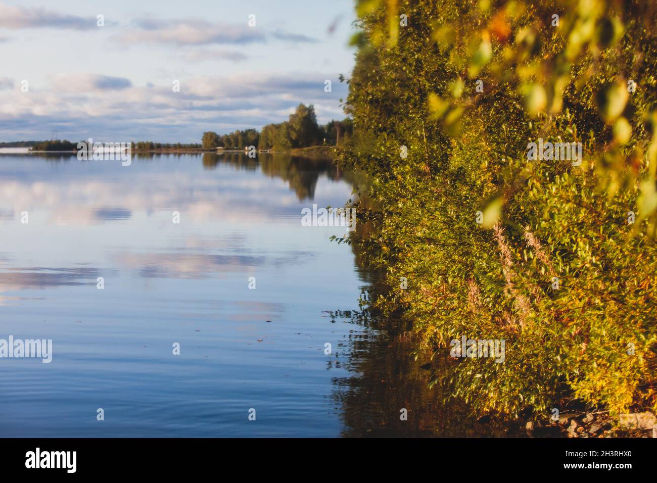 View of Kem River, Kemijoki, in a Liedakkala village in the ...