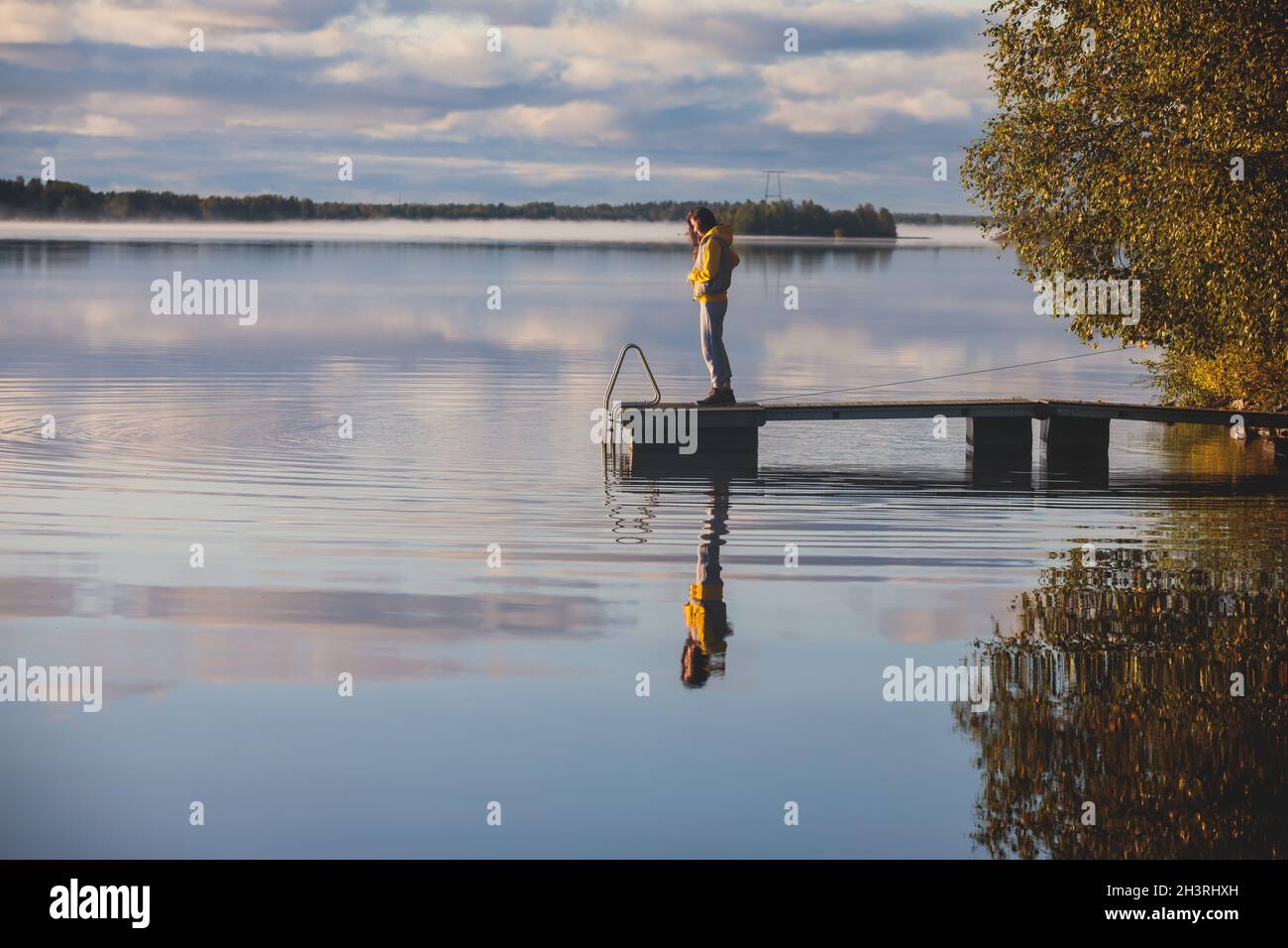 View of Kem River, Kemijoki, in a Liedakkala village in the ...