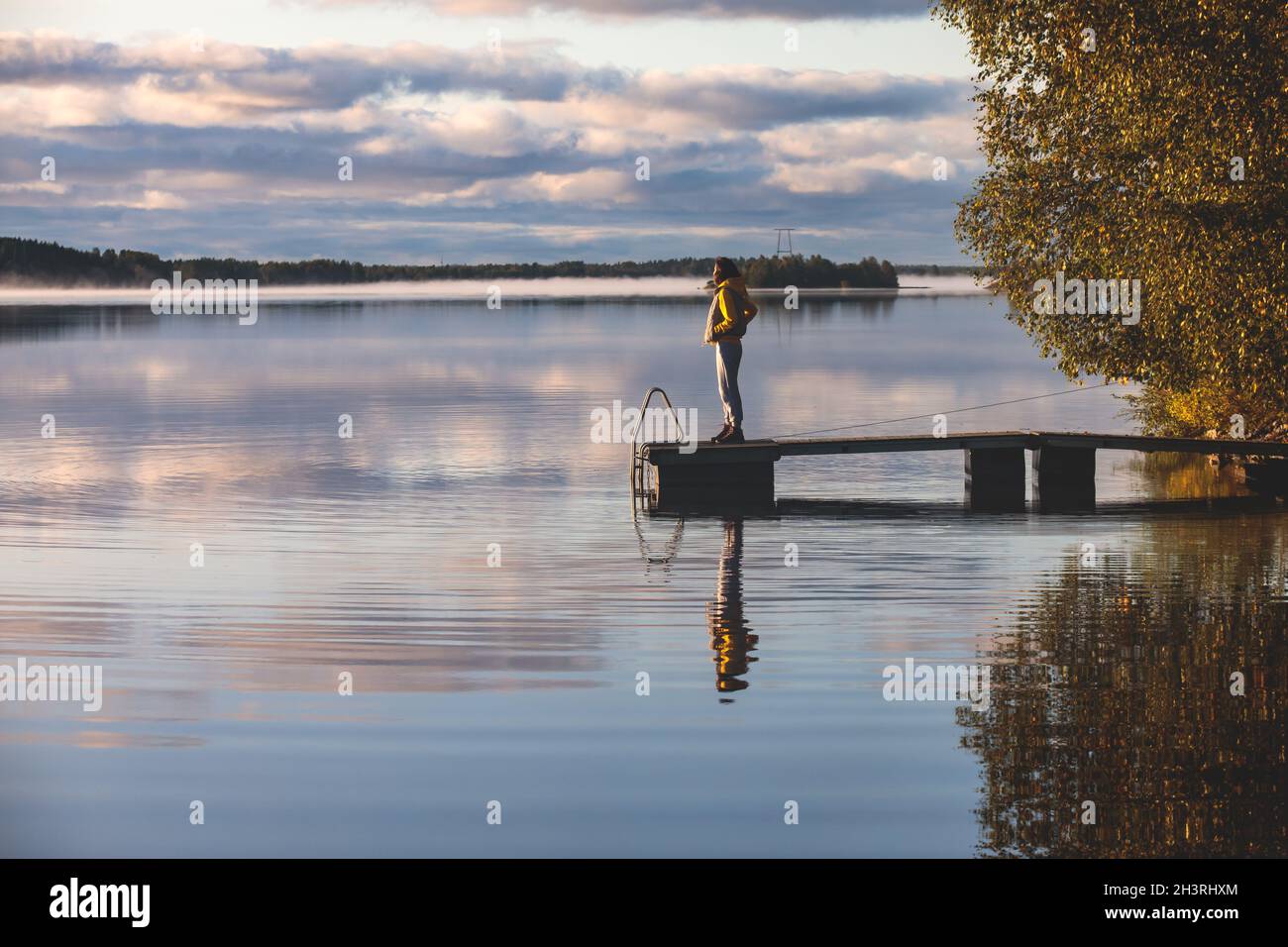 View of Kem River, Kemijoki, in a Liedakkala village in the ...