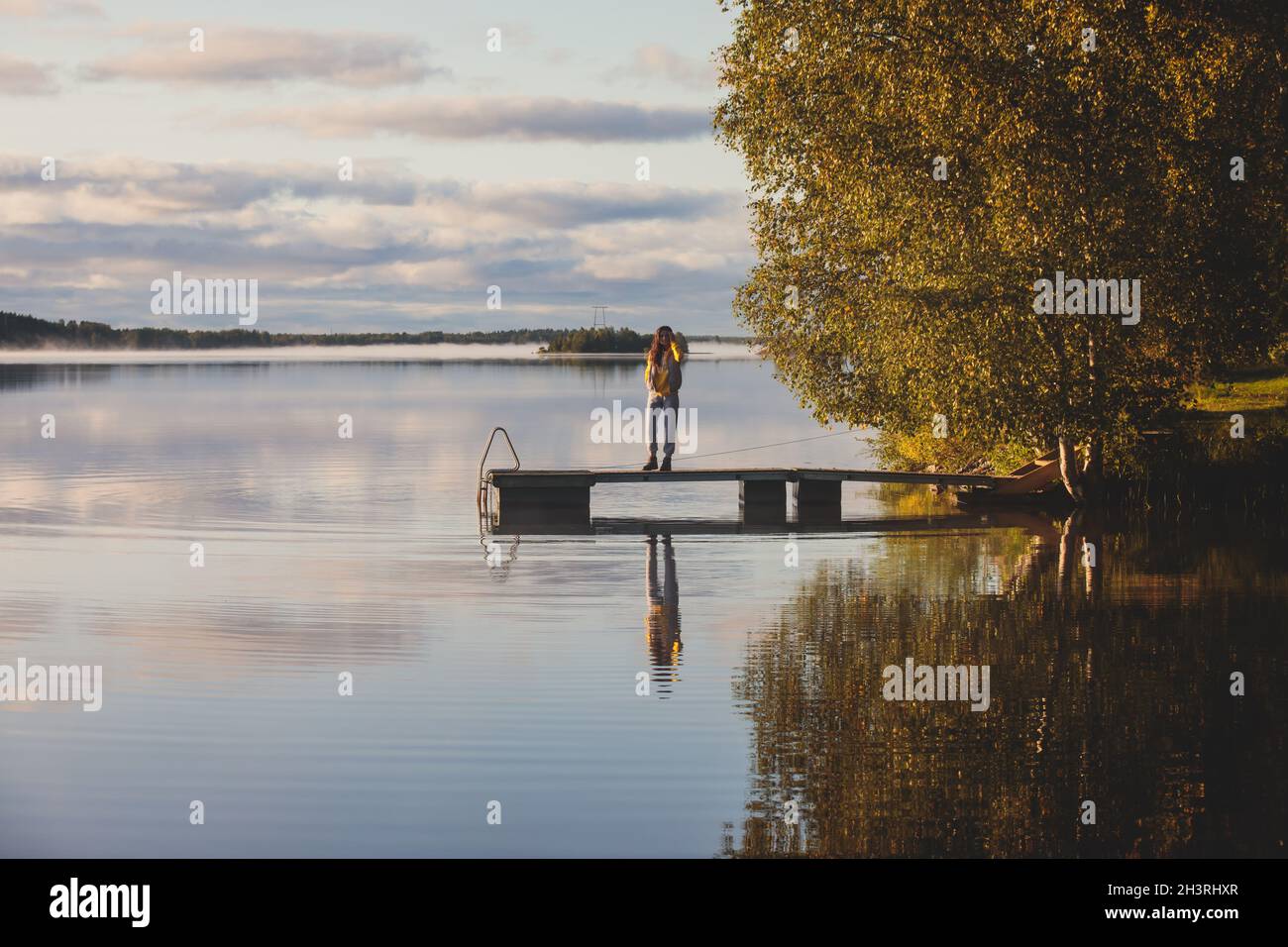 View of Kem River, Kemijoki, in a Liedakkala village in the ...