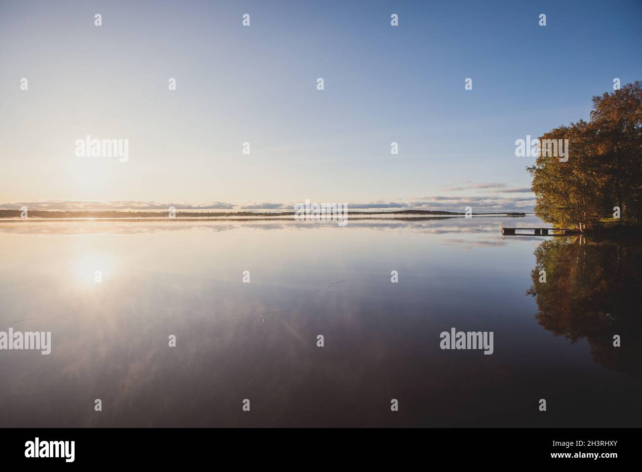 View of Kem River, Kemijoki, in a Liedakkala village in the ...