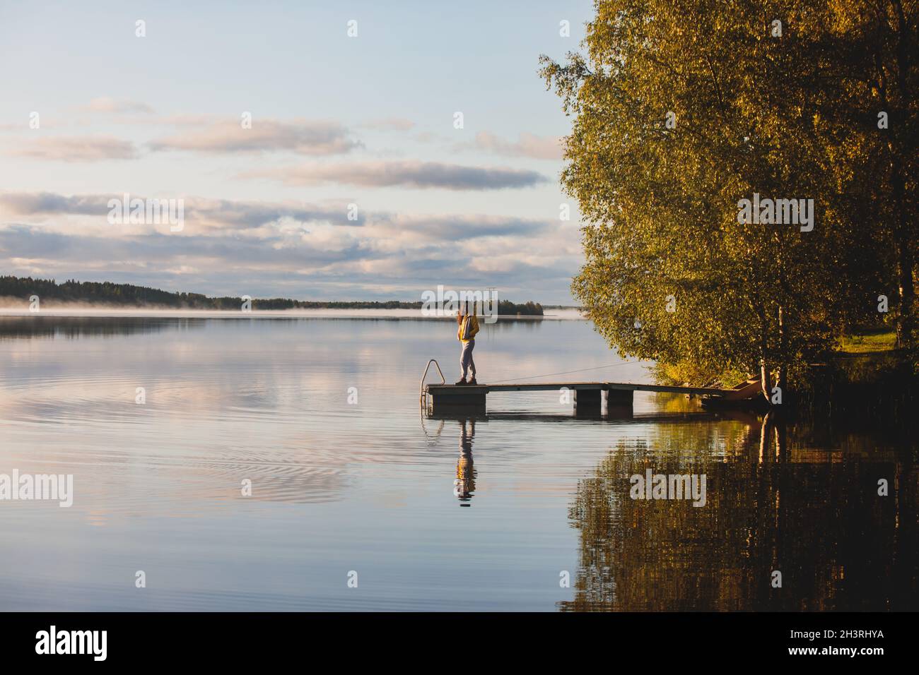 View of Kem River, Kemijoki, in a Liedakkala village in the ...