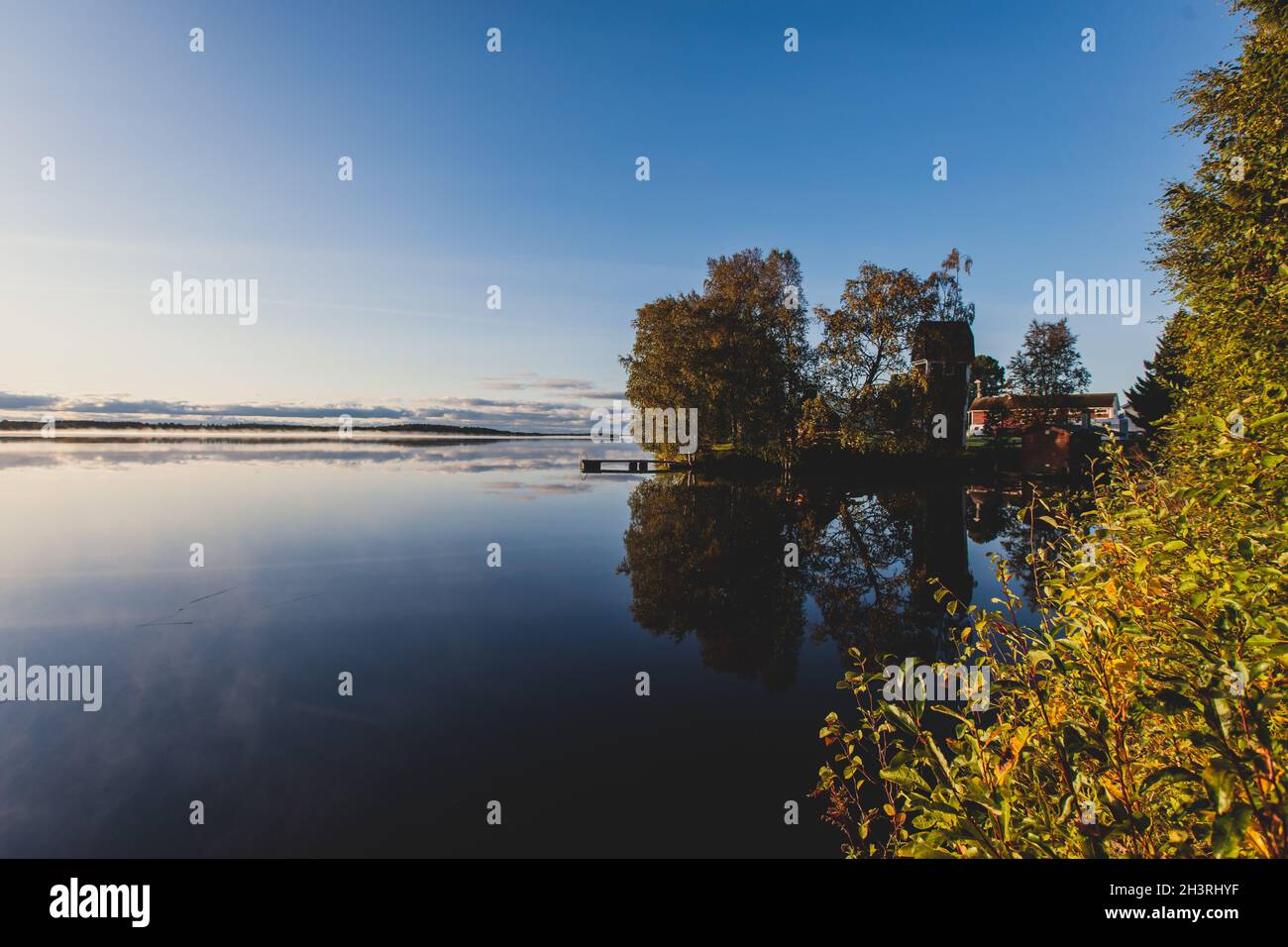 View of Kem River, Kemijoki, in a Liedakkala village in the ...
