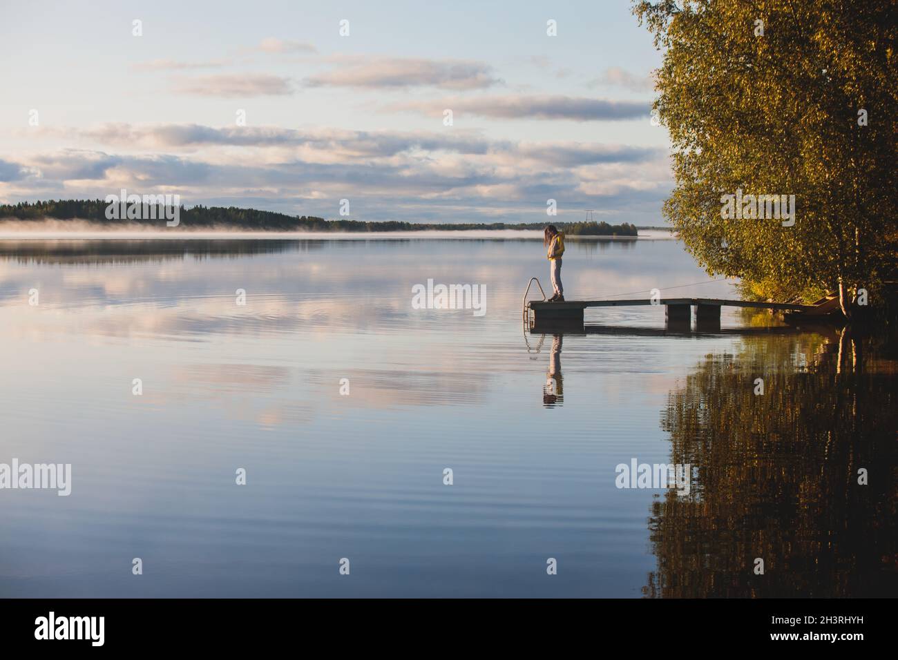 View of Kem River, Kemijoki, in a Liedakkala village in the ...