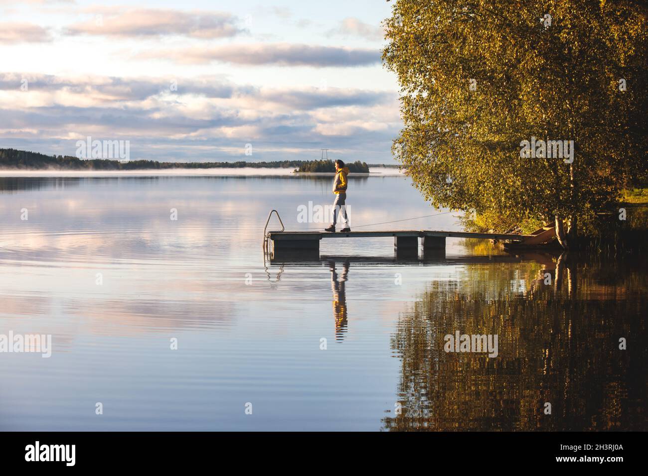 View of Kem River, Kemijoki, in a Liedakkala village in the ...