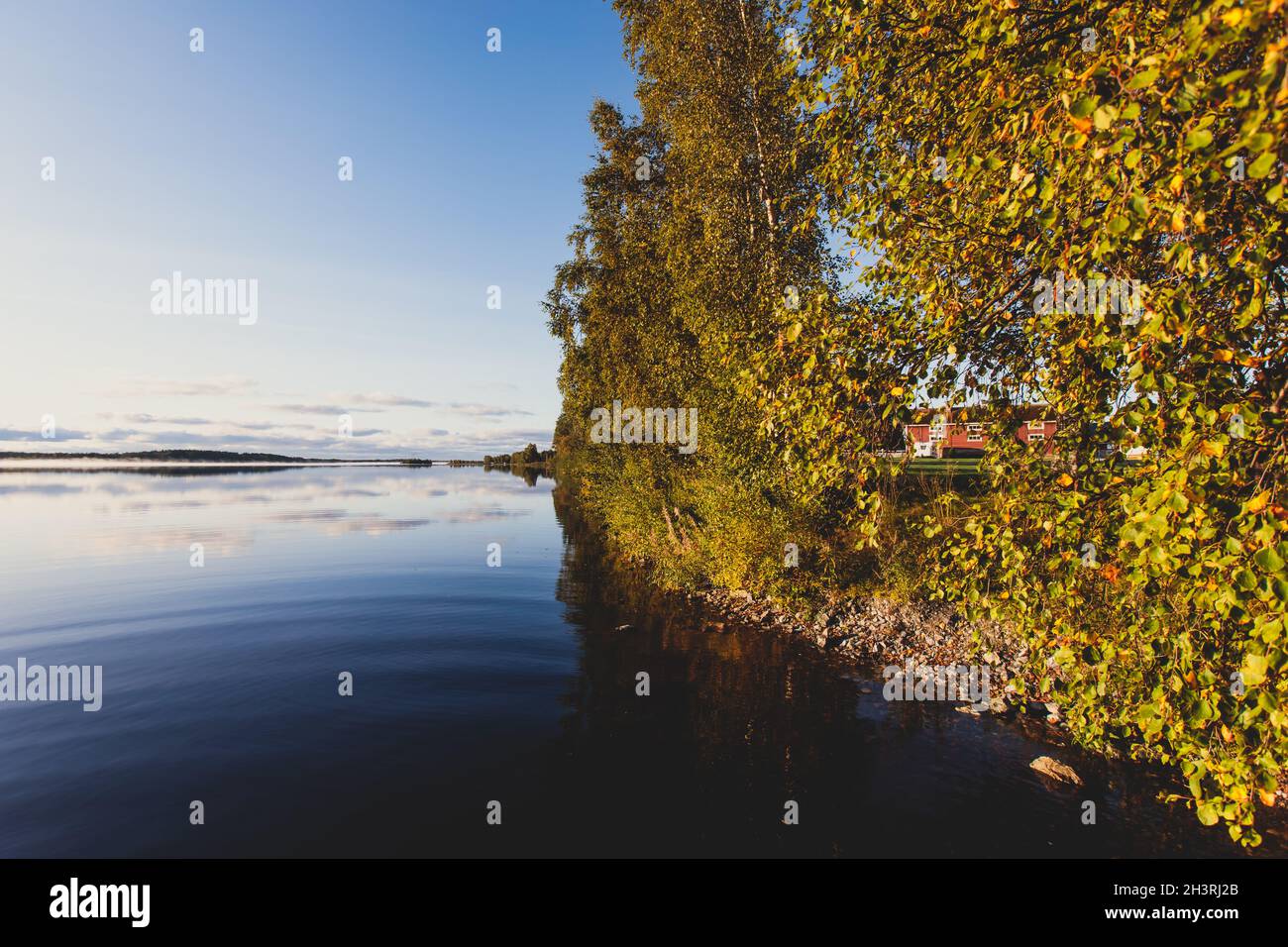 View of Kem River, Kemijoki, in a Liedakkala village in the ...