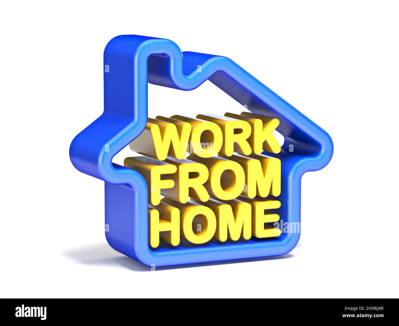 Work from home sign 3D Stock Photo - Alamy