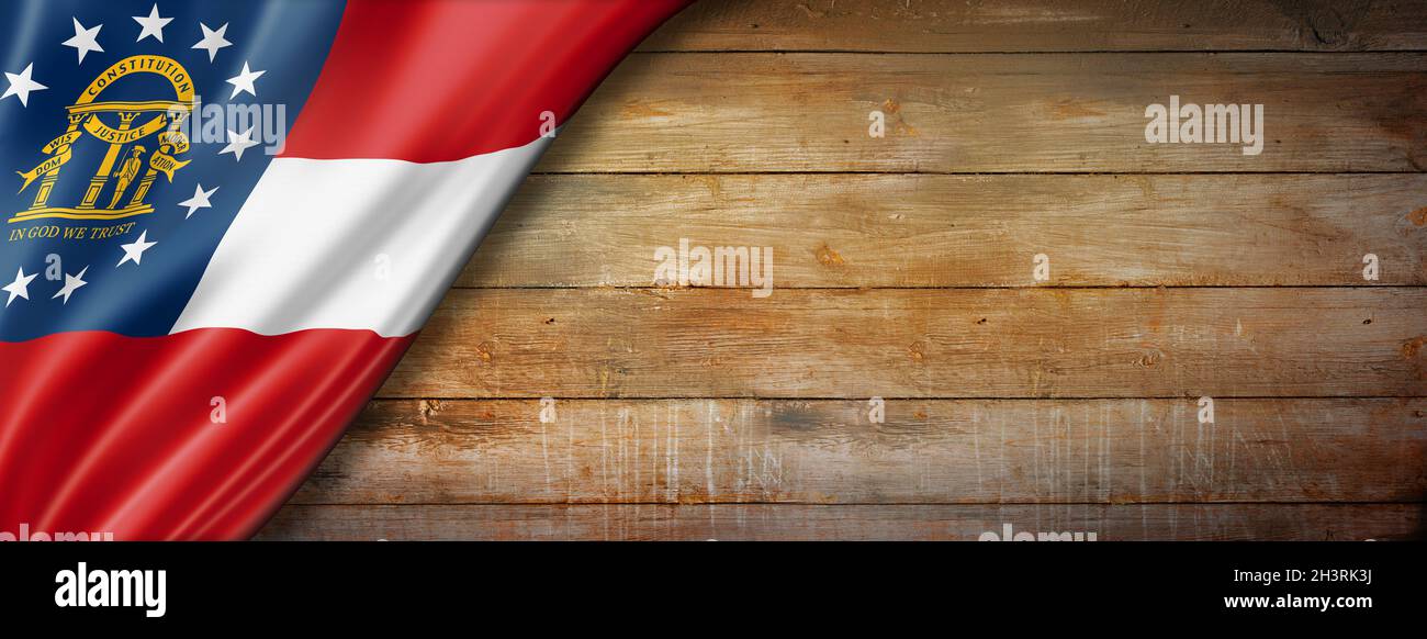 Georgia flag on old wood wall banner, USA Stock Photo - Alamy