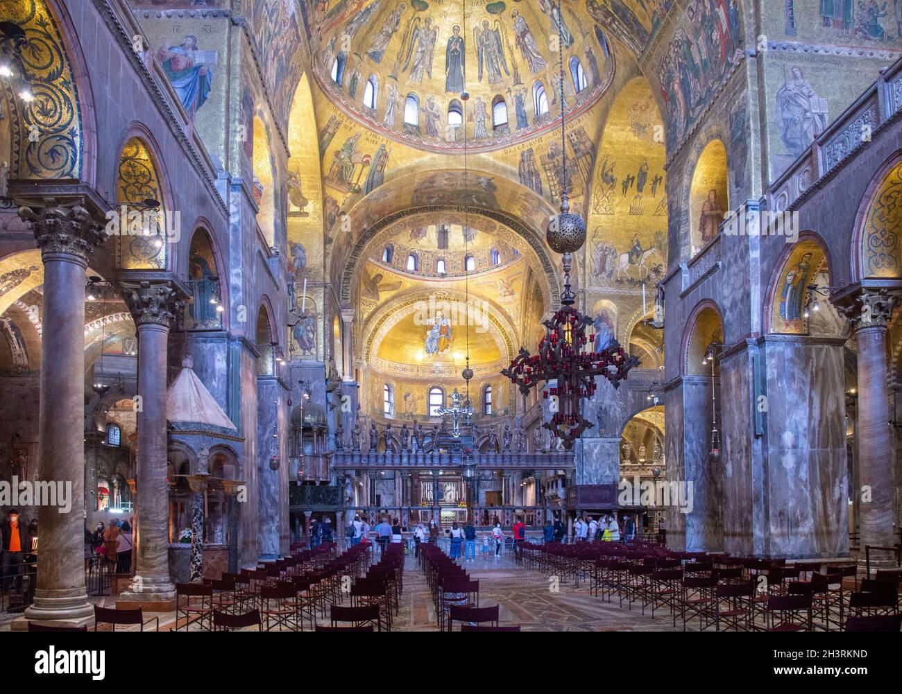 interior of basilica at San Marco square in Venice, Italy Stock Photo ...