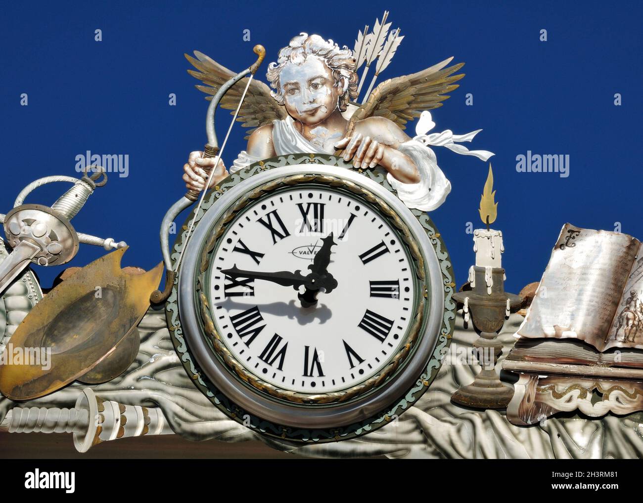 Town hall clock in Ciudad Real - Spain Stock Photo - Alamy