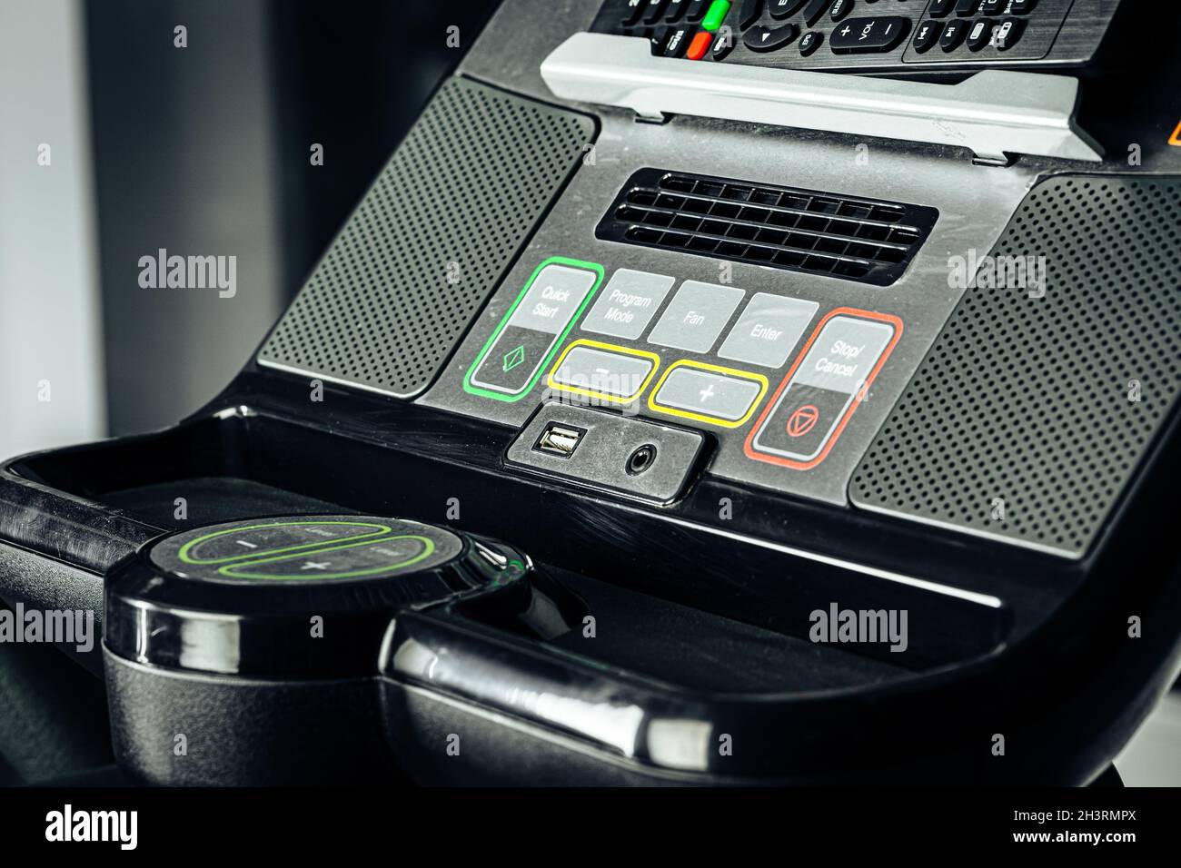 Treadmill screen in the new gym close up Stock Photo - Alamy