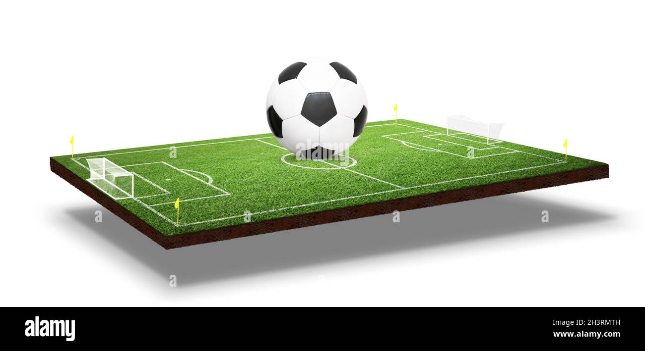 Soccer ball on green playground. Soccer concept Stock Photo - Alamy