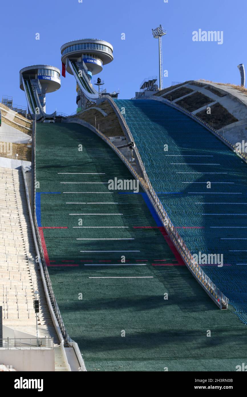 Ski jumping towers in Erzurum Stock Photo - Alamy