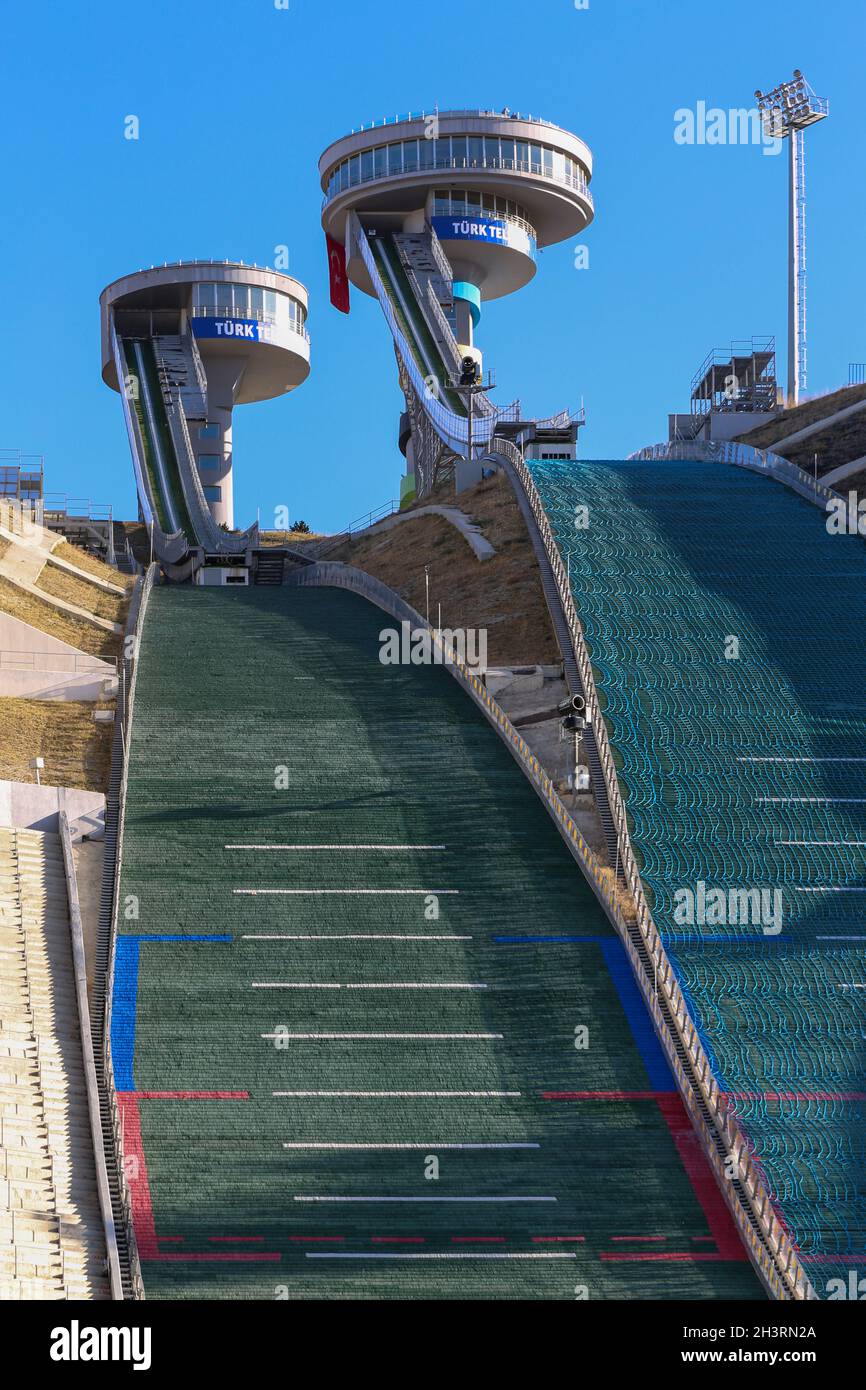 Ski jumping towers in Erzurum Stock Photo - Alamy