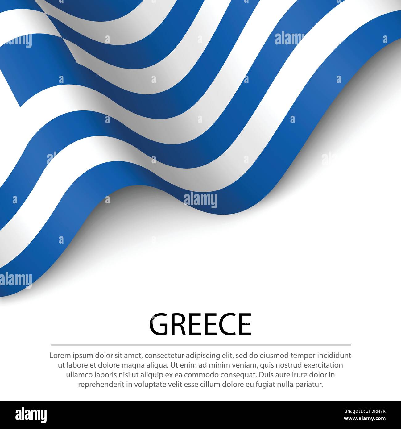 Waving flag of Greece on white background. Banner or ribbon vector ...