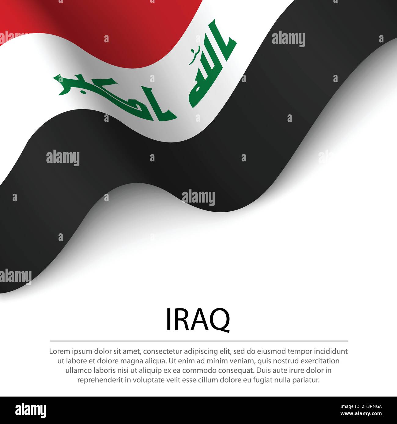 Waving flag of Iraq on white background. Banner or ribbon vector ...