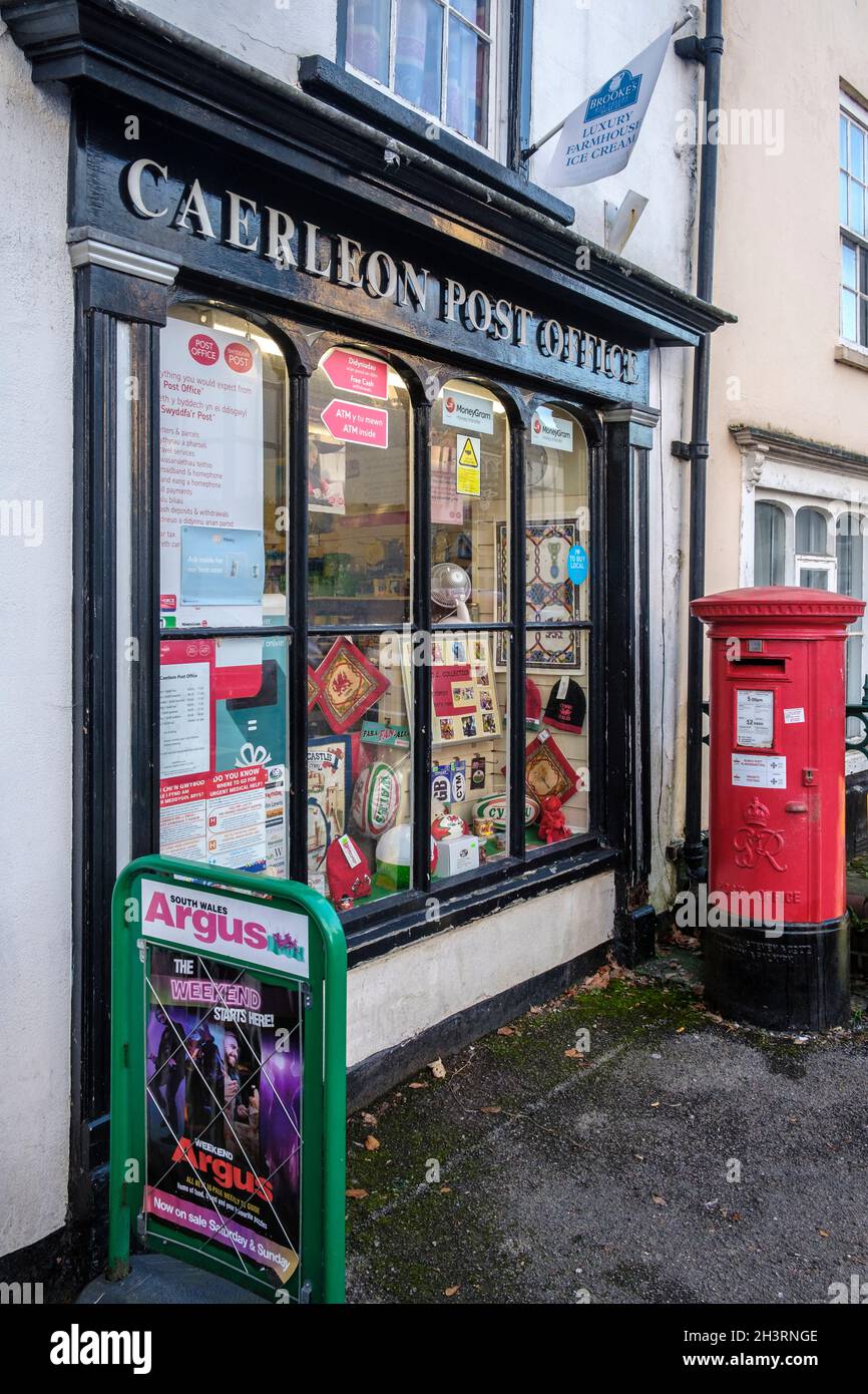 The Post Office in High Street, Caerleon, Monmouthshire, Wales Stock ...
