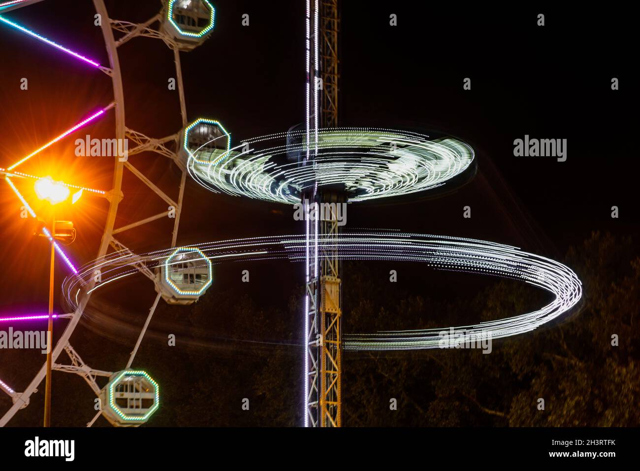 Fairground ride spinning wheel in hi-res stock photography and images ...