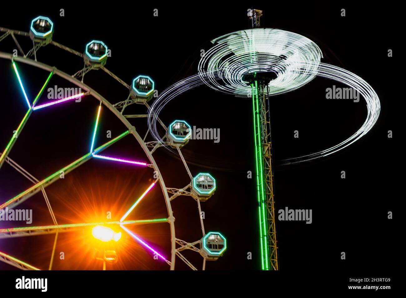 Fairground ride spinning wheel in hi-res stock photography and images ...