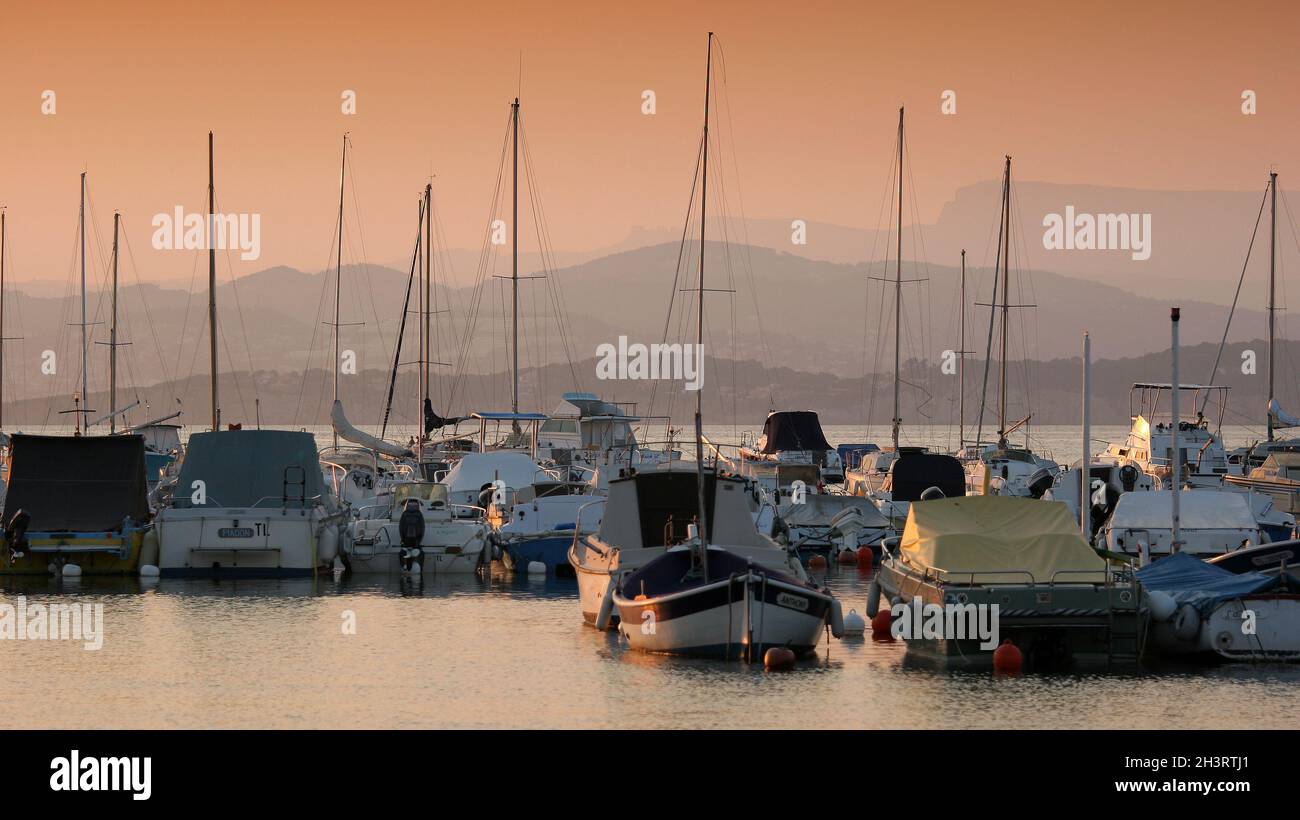 boats in the harbour of bandol, french riviera, france Stock Photo - Alamy