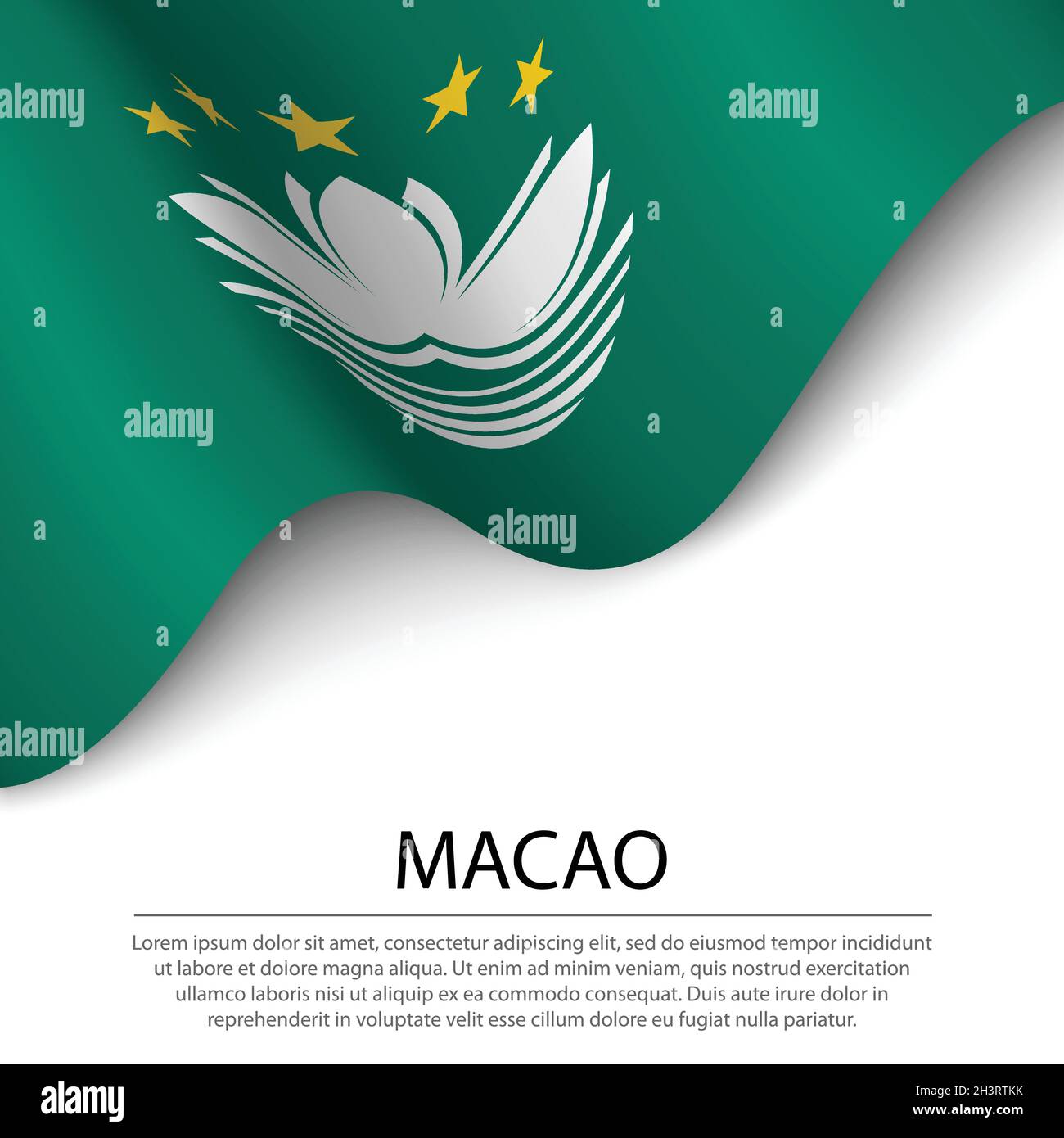 Waving flag of Macao on white background. Banner or ribbon vector ...