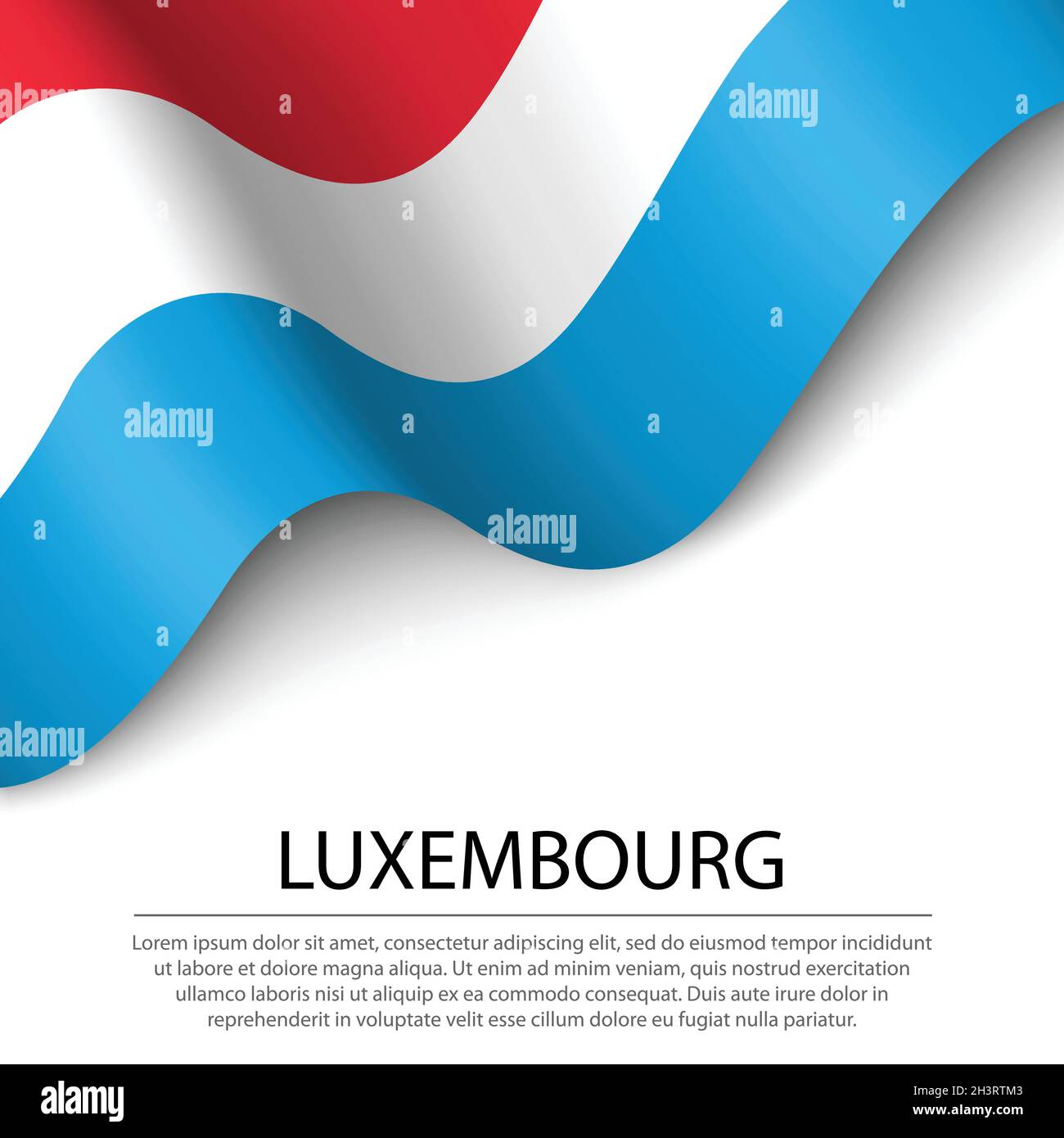 Waving flag of Luxembourg on white background. Banner or ribbon vector ...