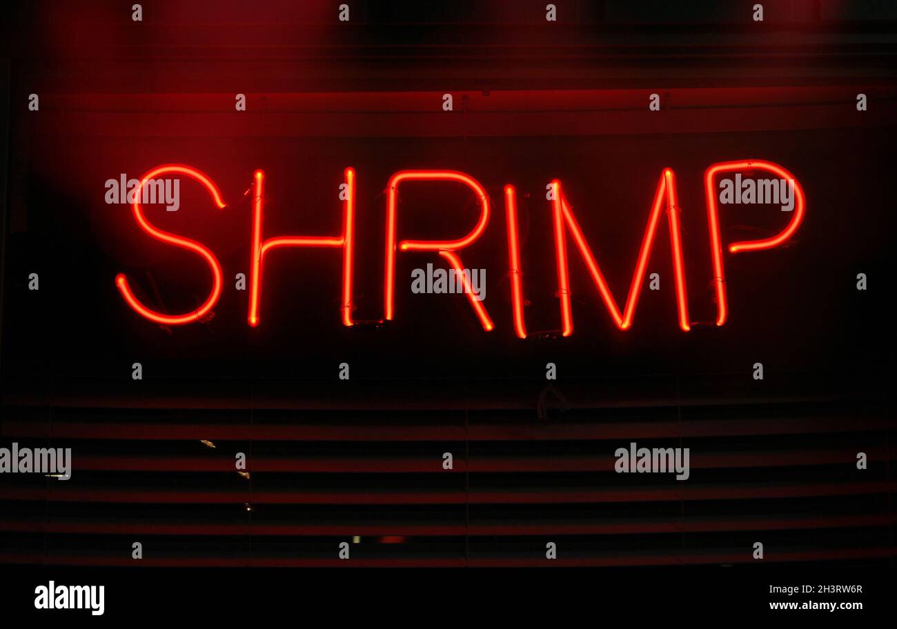 Photograph Composite Neon Seafood Restaurant Signs Shrimp Stock Photo ...