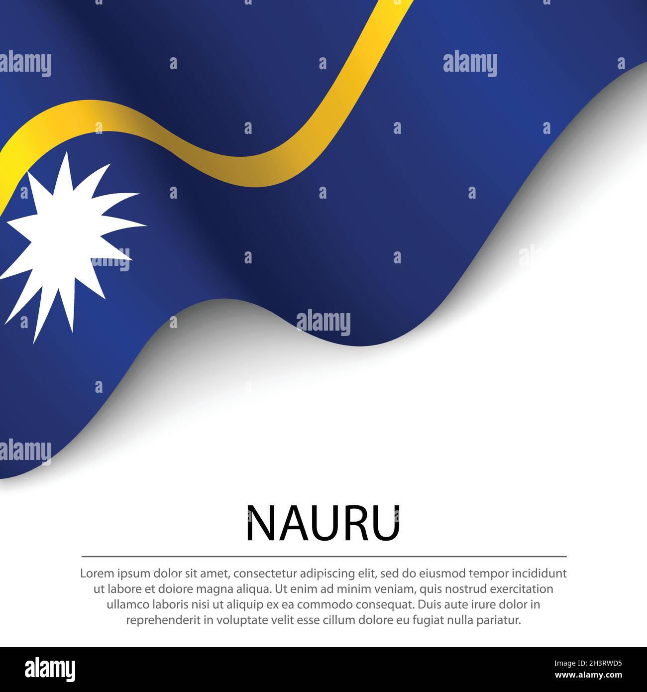Waving flag of Nauru on white background. Banner or ribbon vector ...