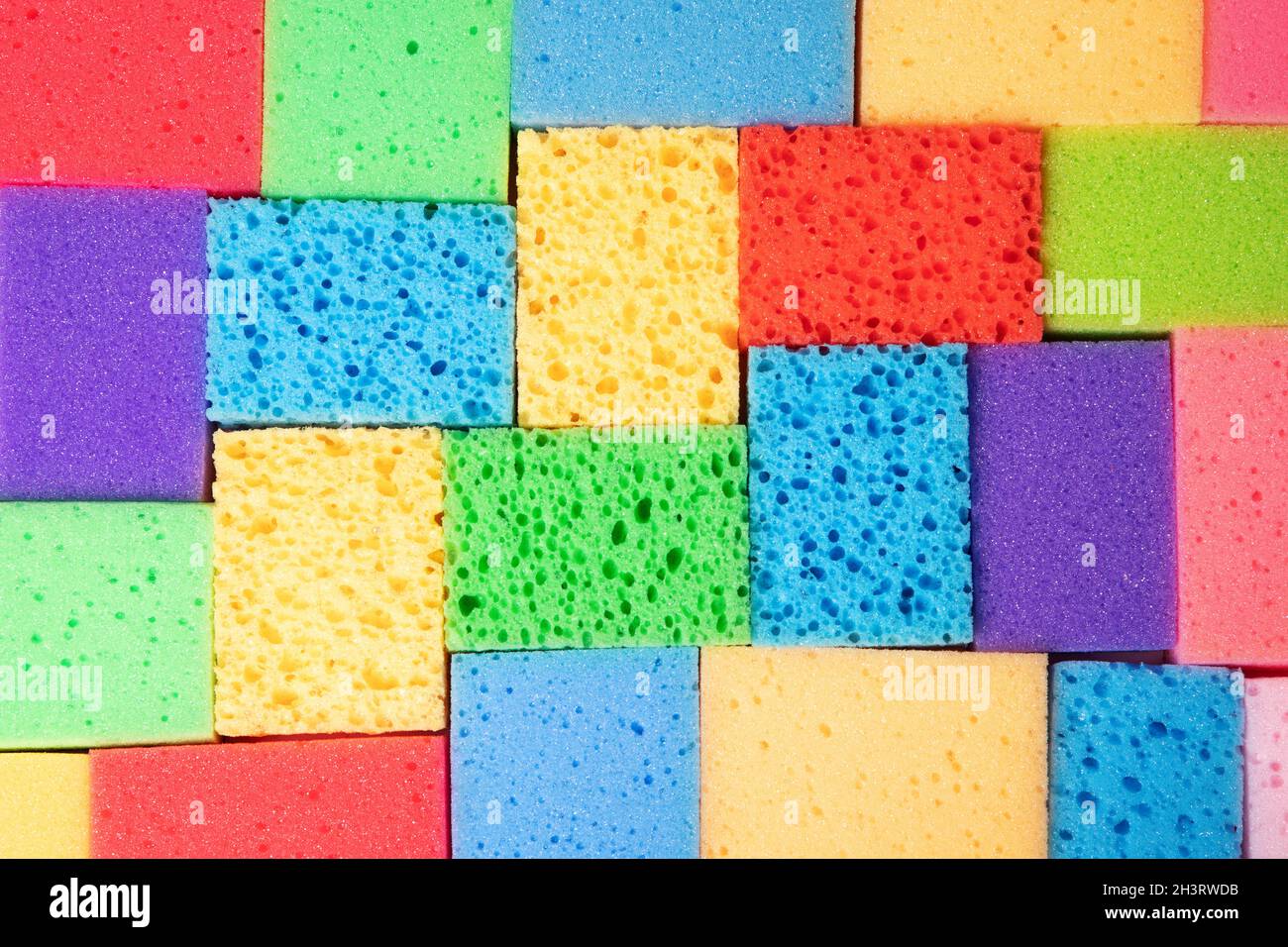 Multi-colored pattern from sponges for washing dishes, background image ...