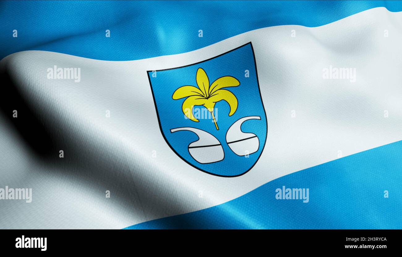 3D Illustration of a waving Poland city flag of Nowa Sarzyna Stock ...