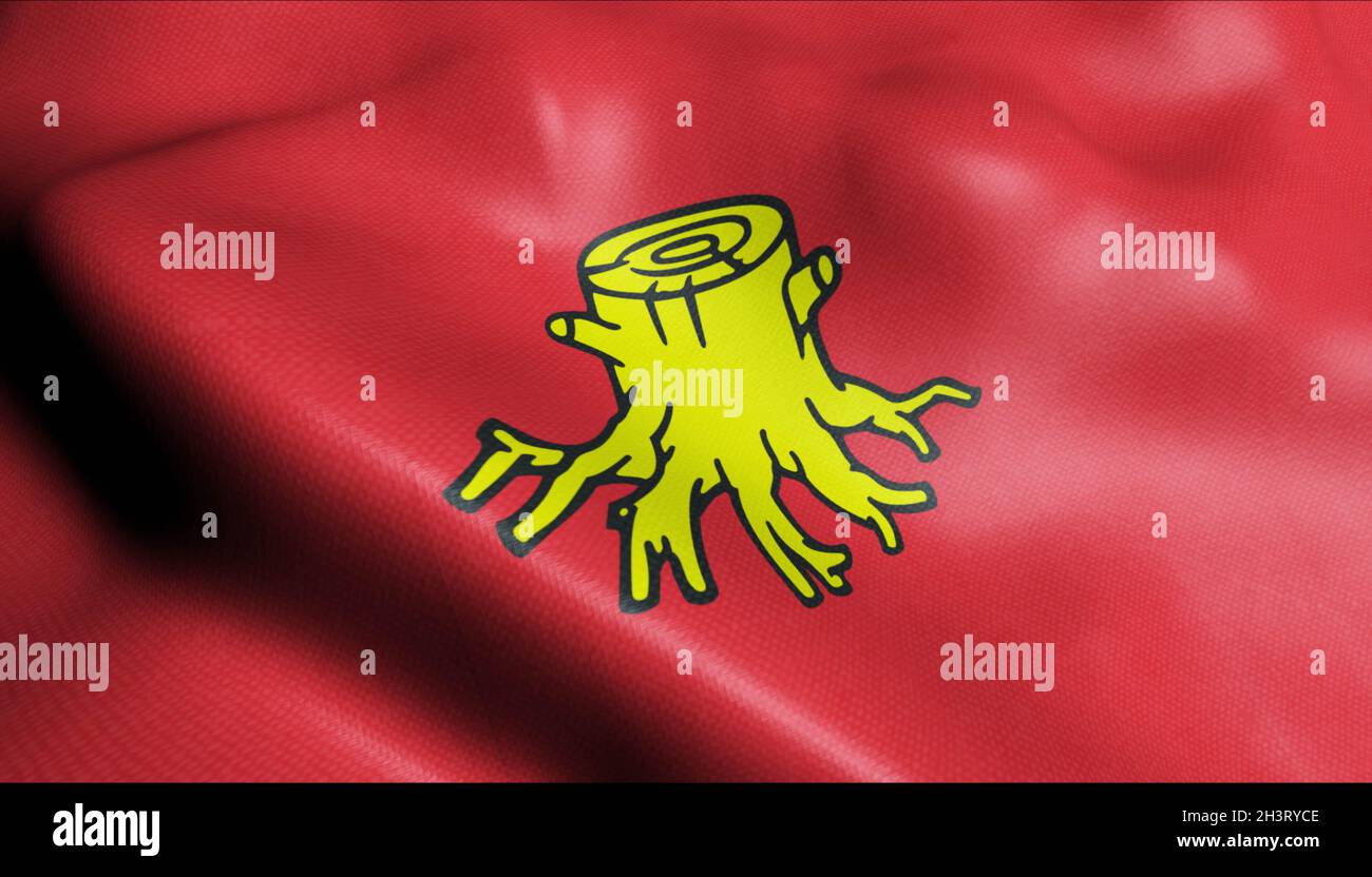 3D Illustration of a waving Poland city flag of Nowa Ruda Stock Photo ...