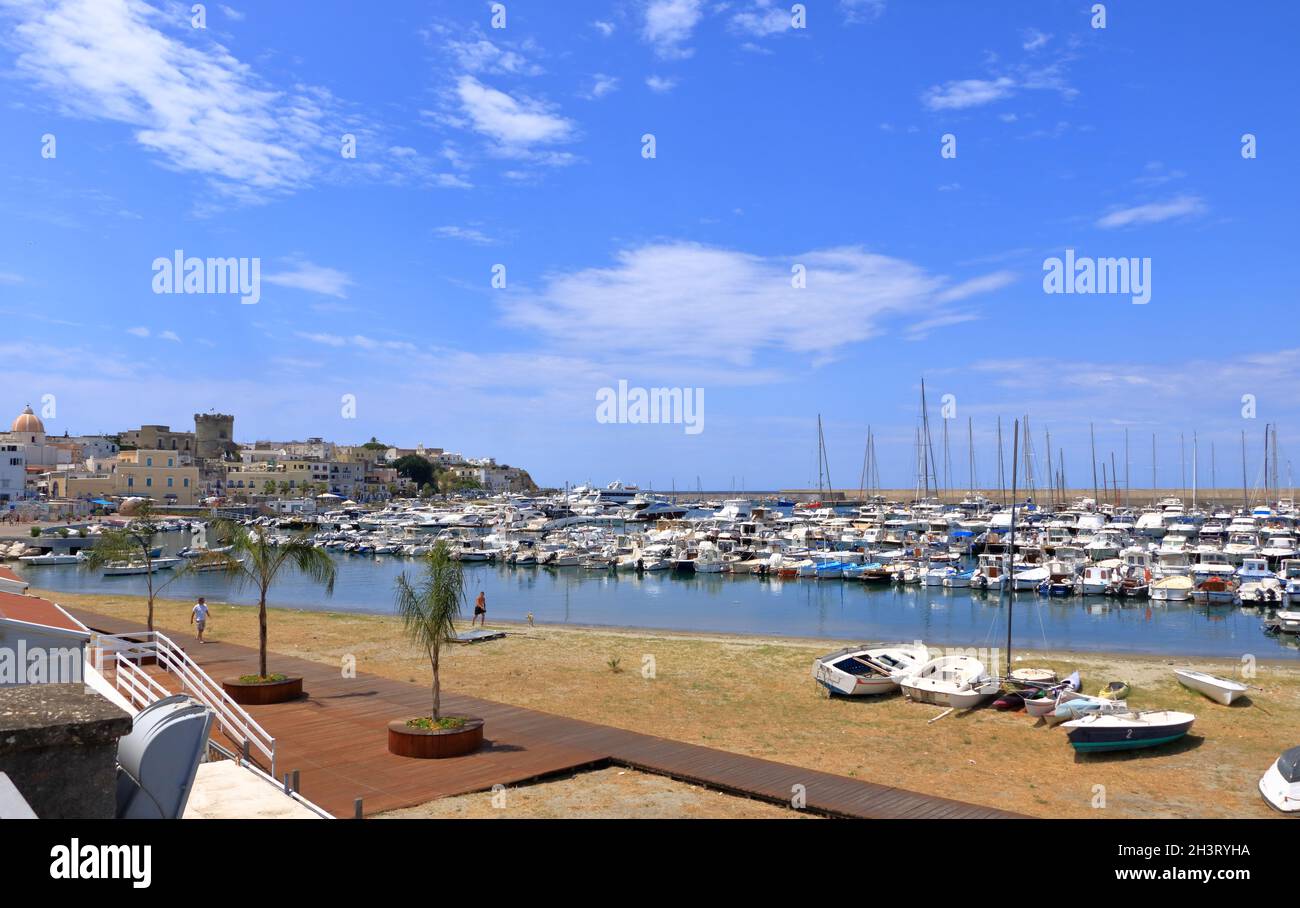 July 18 2021 - Forio, Ischia, Italy: landscape with the sea, beach and ...