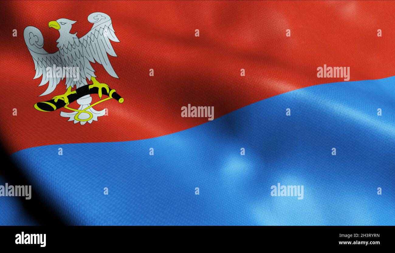 3D Illustration of a waving Poland city flag of Polaniec Stock Photo ...