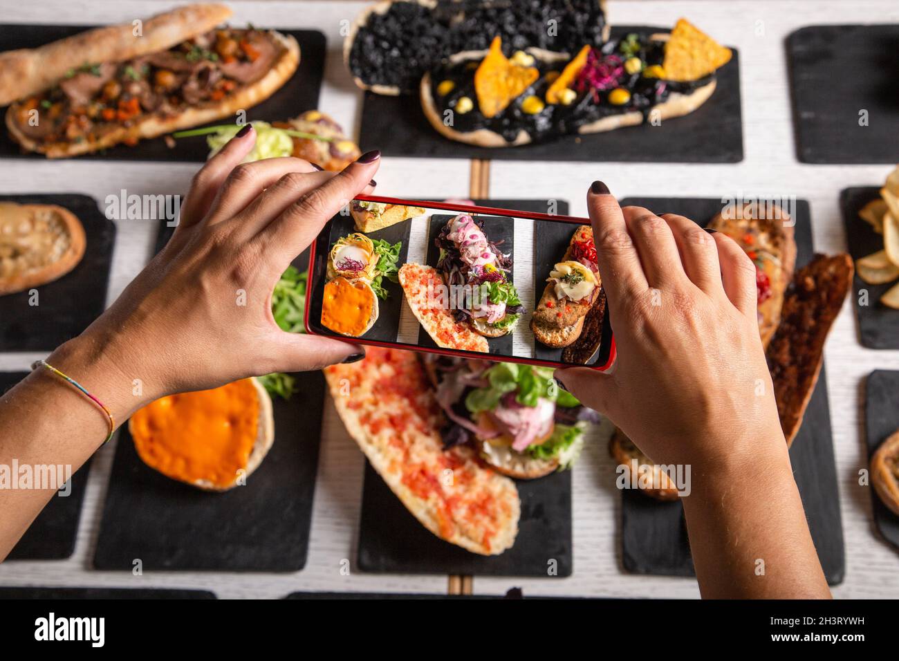 Sharing photos top view hi-res stock photography and images - Alamy