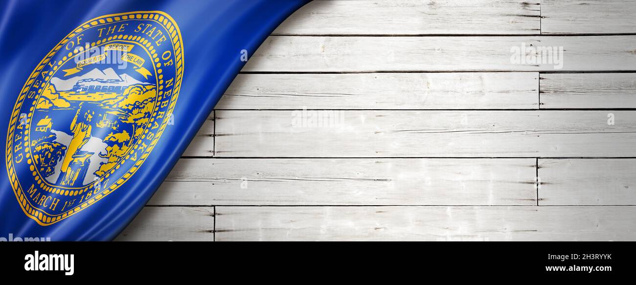 Nebraska flag on white hi-res stock photography and images - Alamy