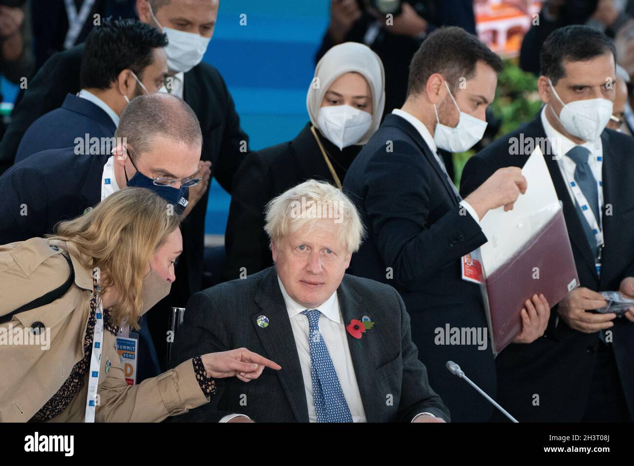 Prime Minister Boris Johnson during the G20 summit in Rome, Italy ...