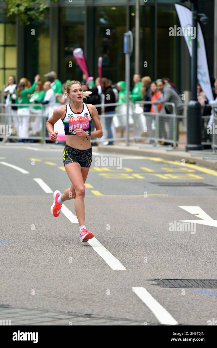 Rose Harvey, elite women's competitor, 2021 London Marathon, Canary ...