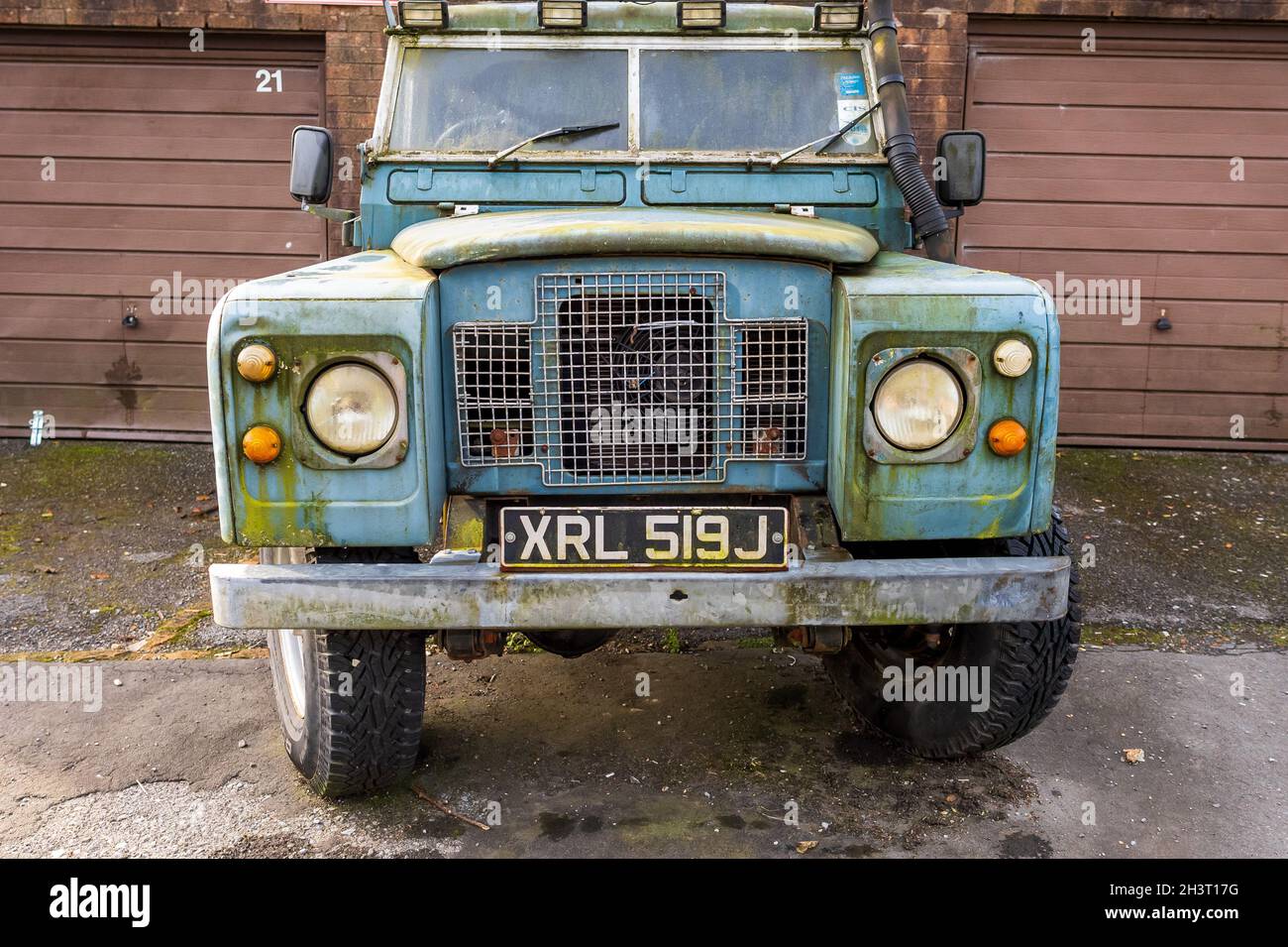 An old fashioned Land Rover Stock Photo - Alamy