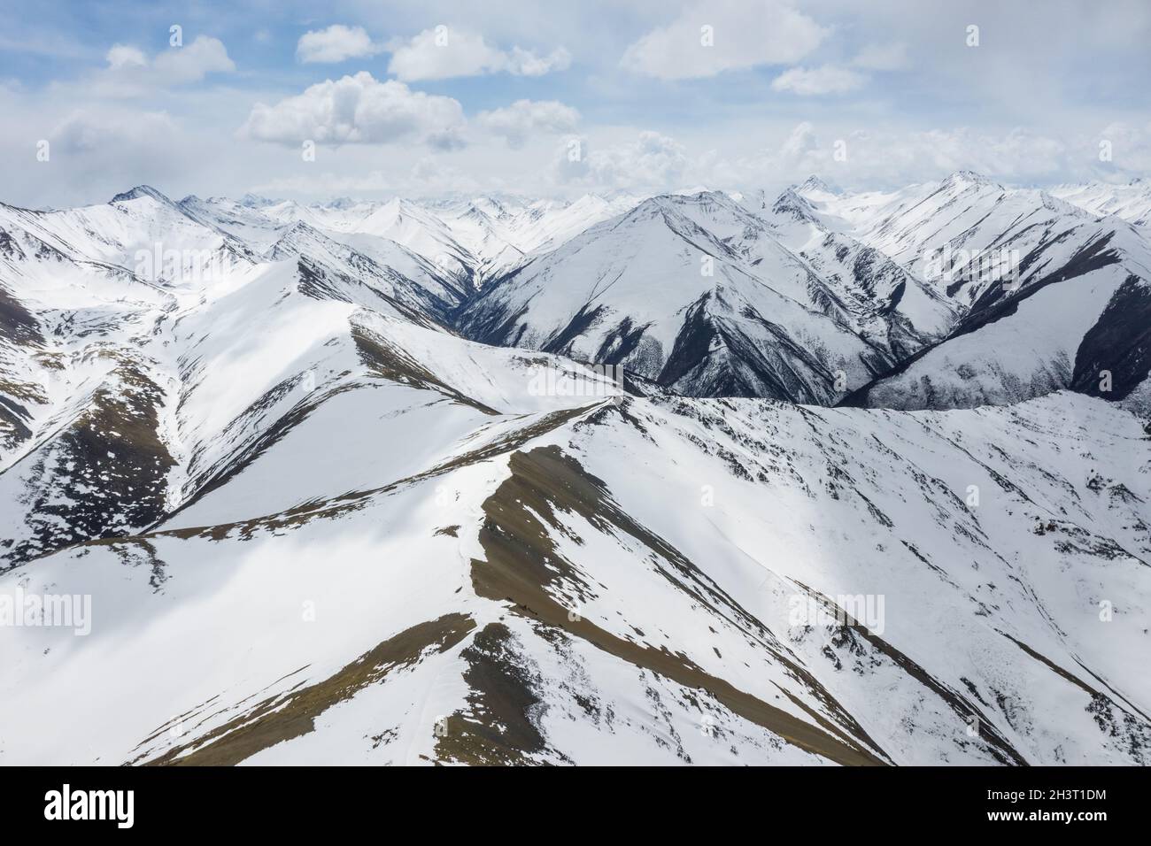 Aerial view of the snow mountain background Stock Photo - Alamy