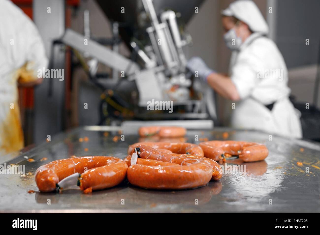 Process sausage production meat processing hi-res stock photography and ...