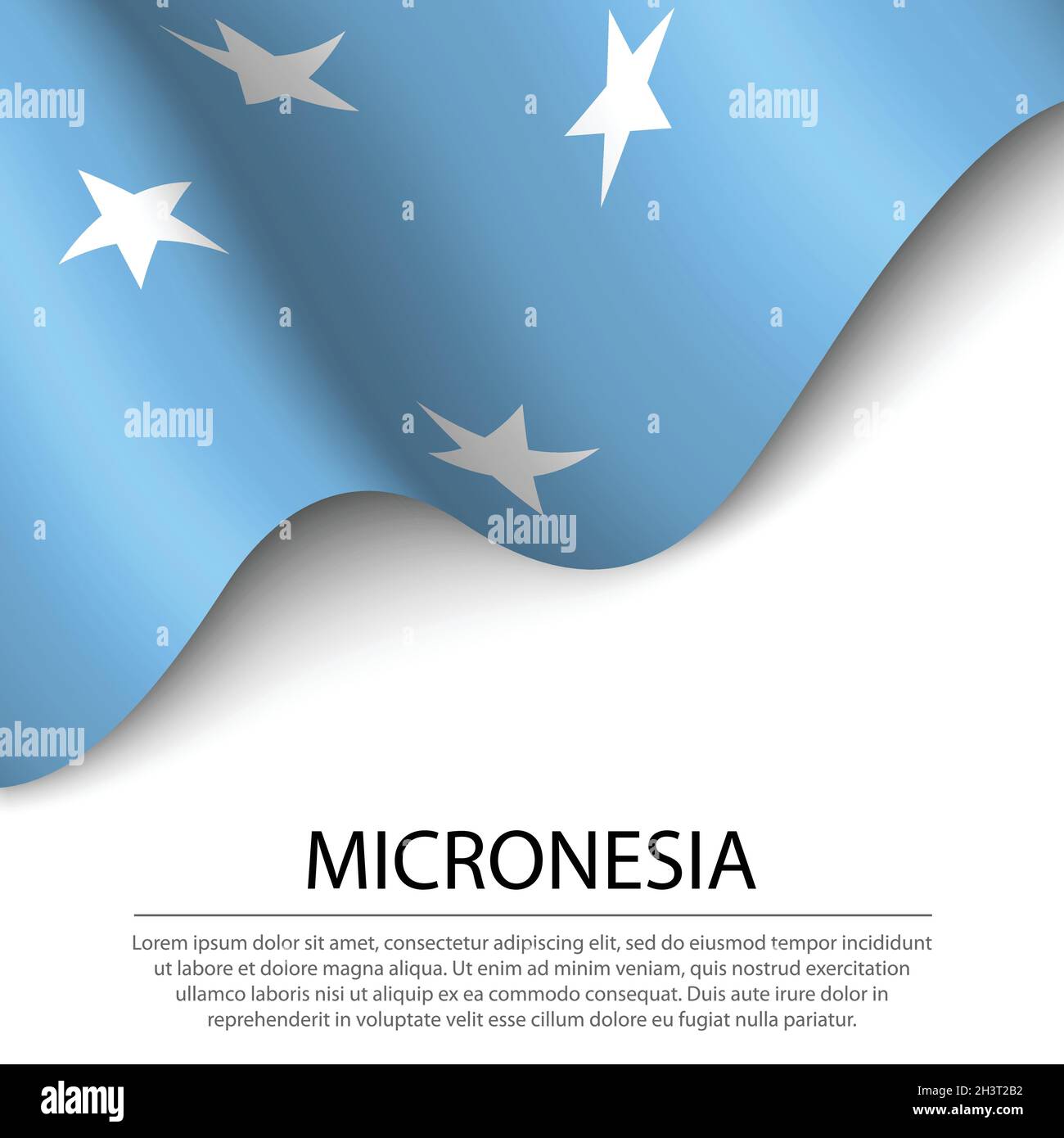Waving flag of Micronesia on white background. Banner or ribbon vector ...