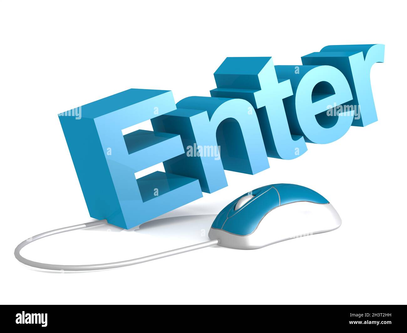 Enter word with blue mouse Stock Photo - Alamy