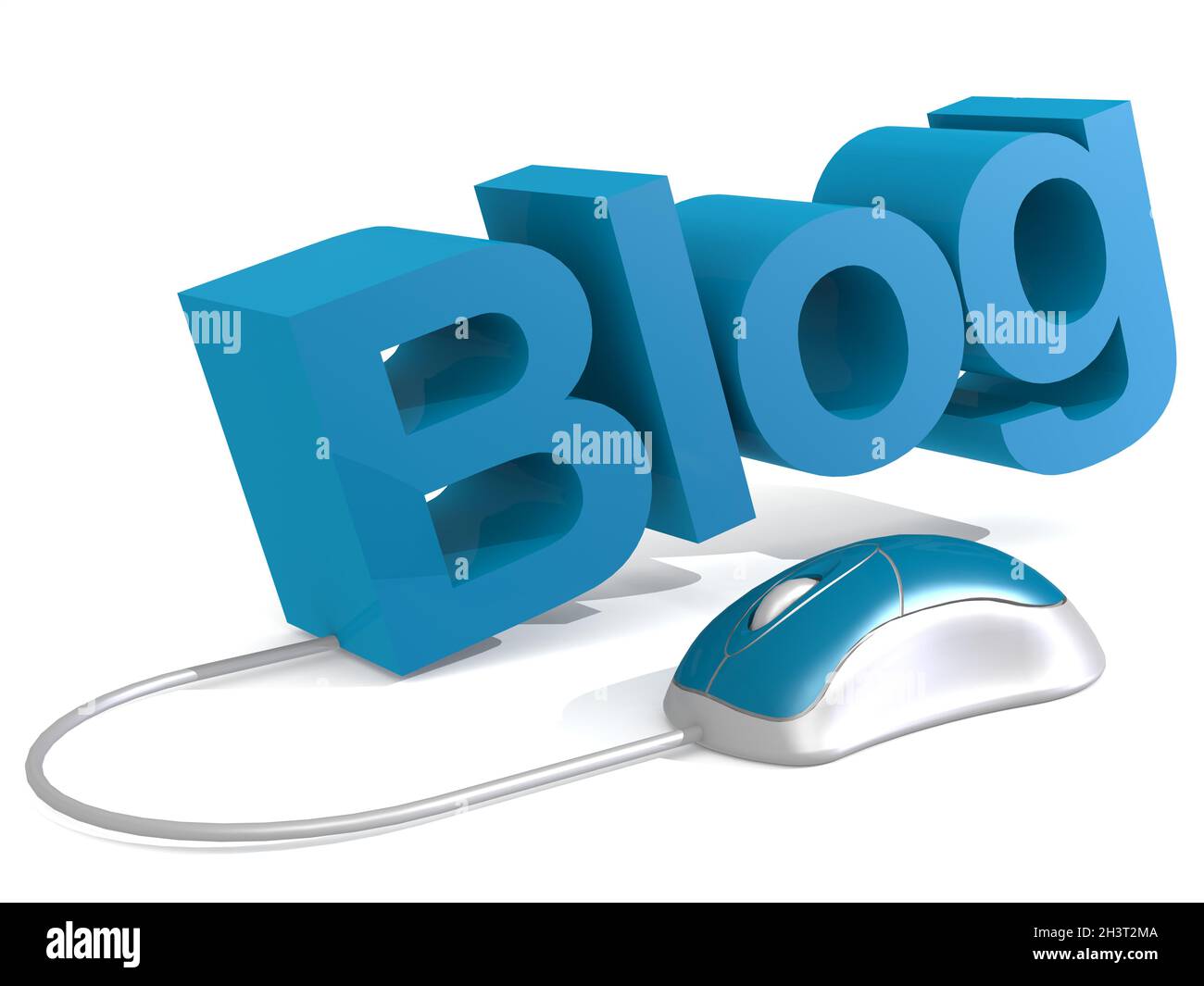 Blog word with blue mouse Stock Photo - Alamy