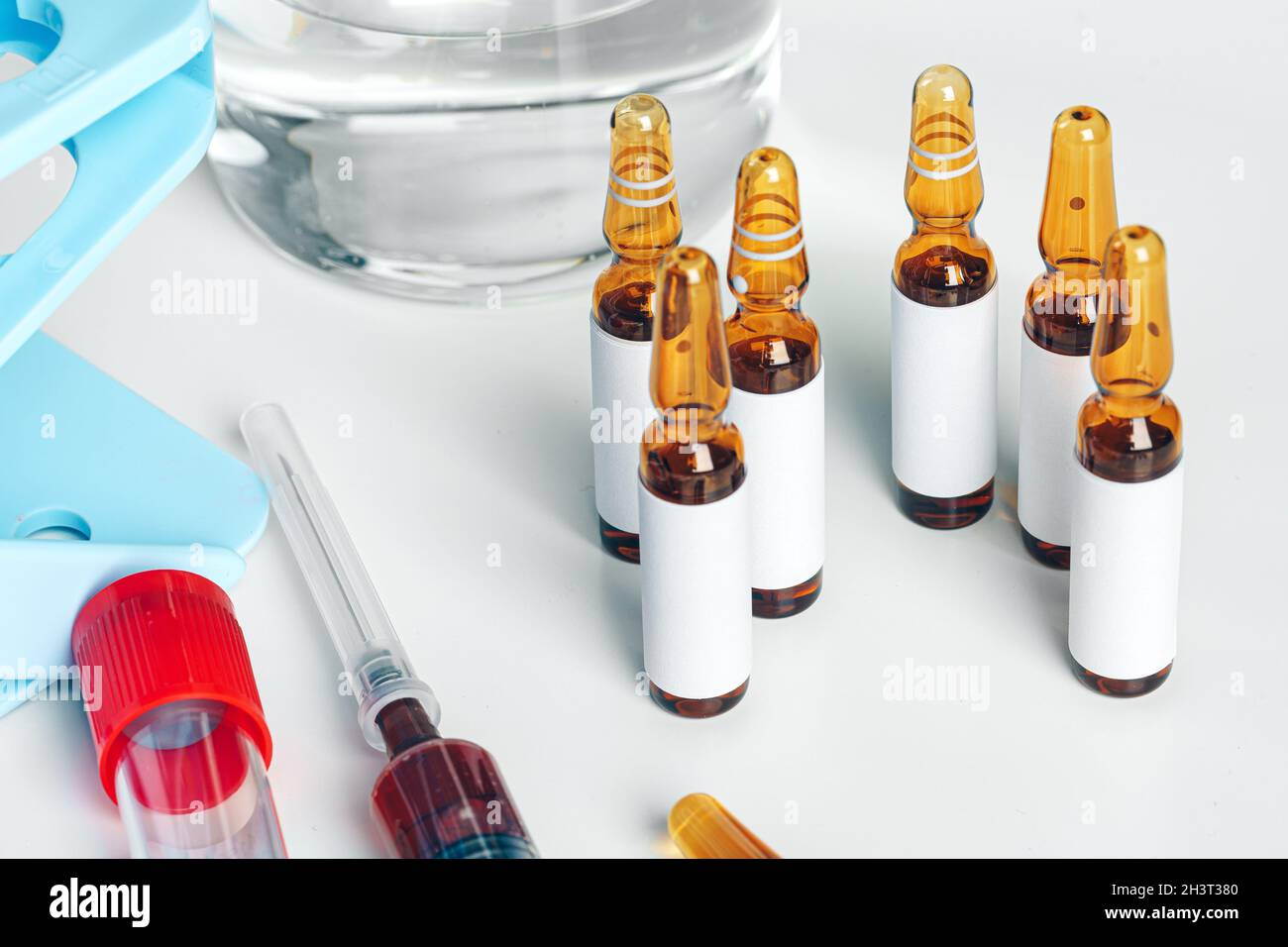 Glass medical ampoule bottles vial for injection Stock Photo - Alamy