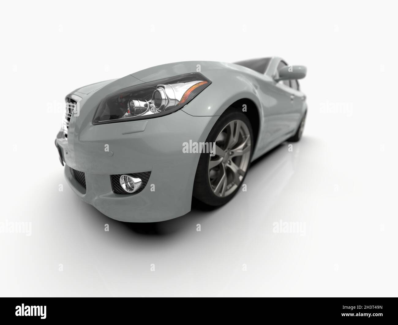 Generic and Brandless Car Isolated on White 3d Illustration Stock Photo ...