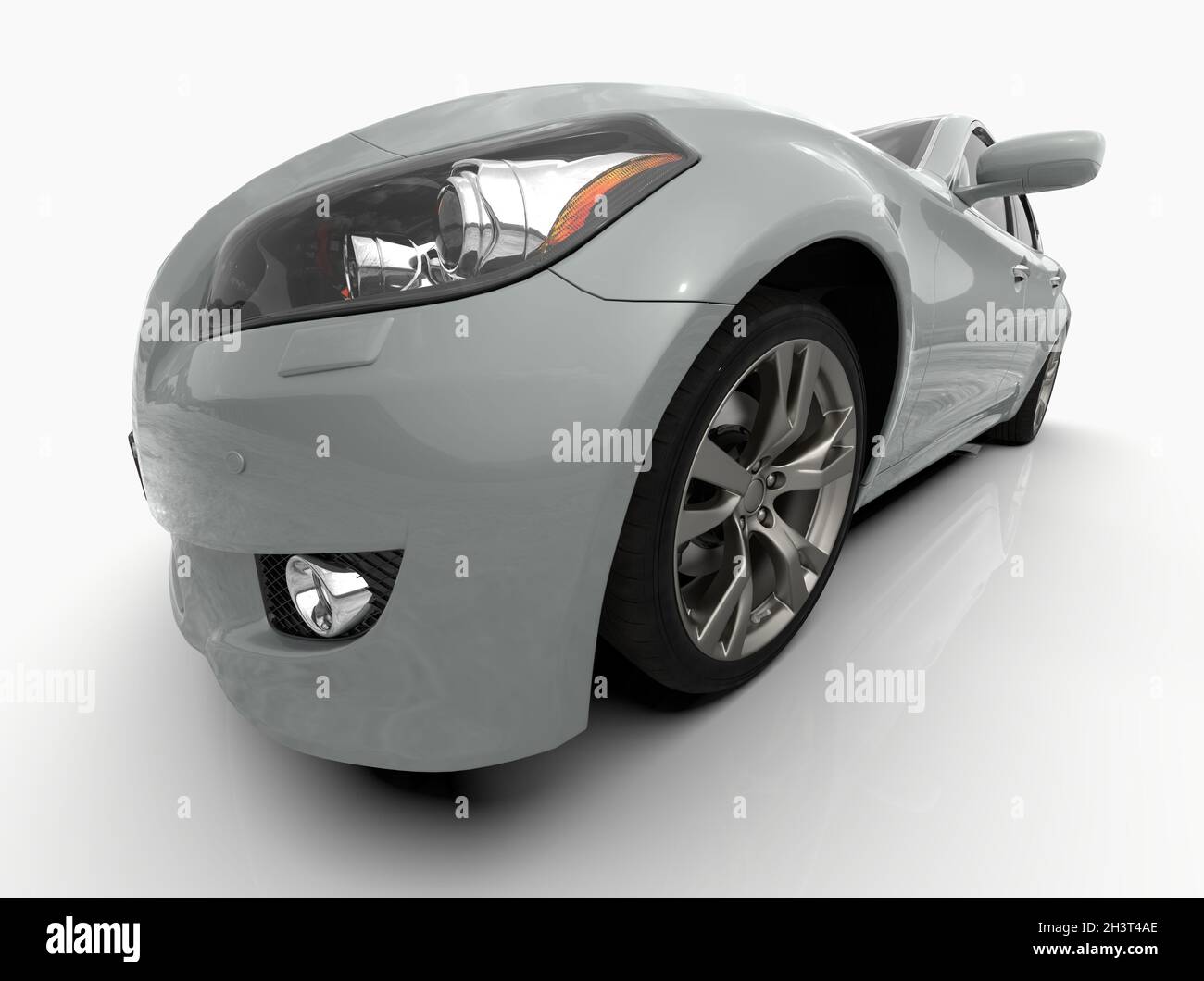 Generic and Brandless Car Isolated on White 3d Illustration Stock Photo ...