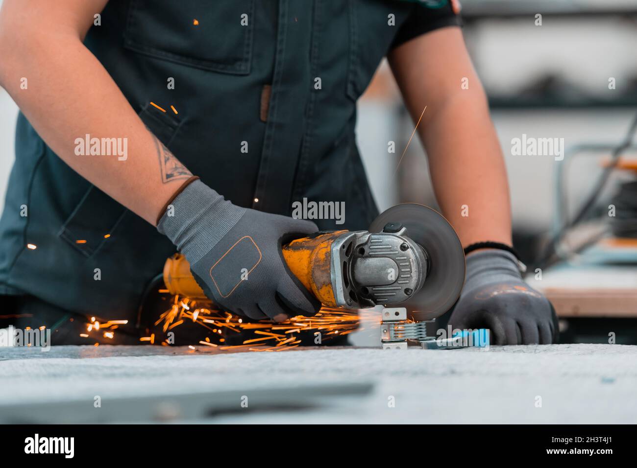 Heavy Industry Engineering Factory Interior with Industrial Worker ...