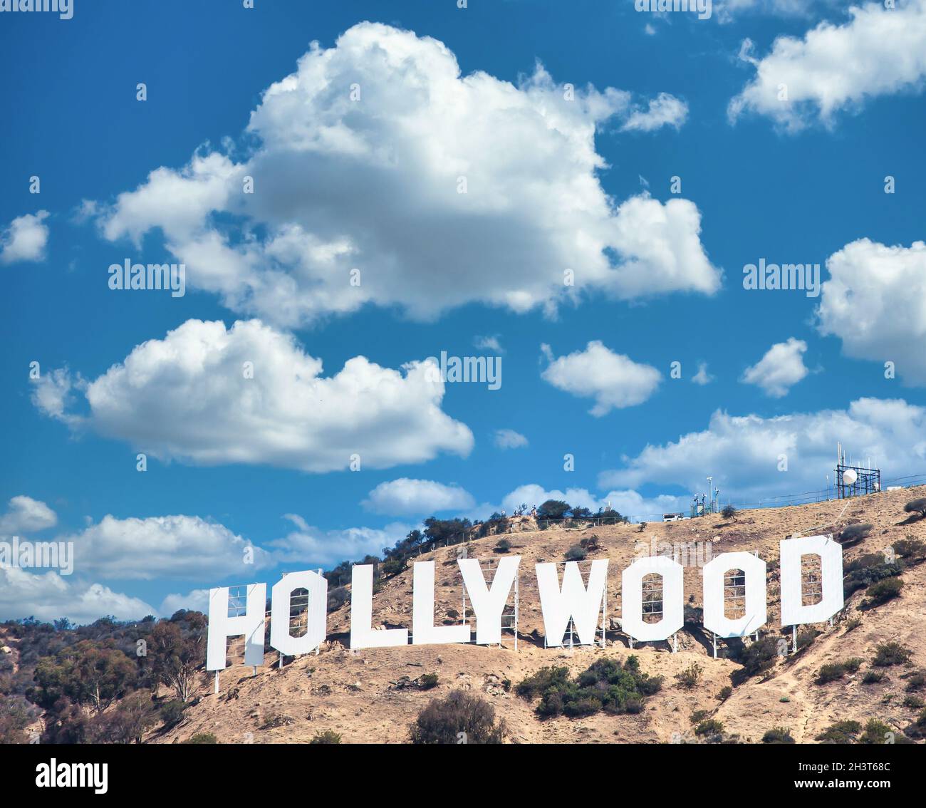 Hollywood sign in Los Angeles on blue sky Stock Photo - Alamy