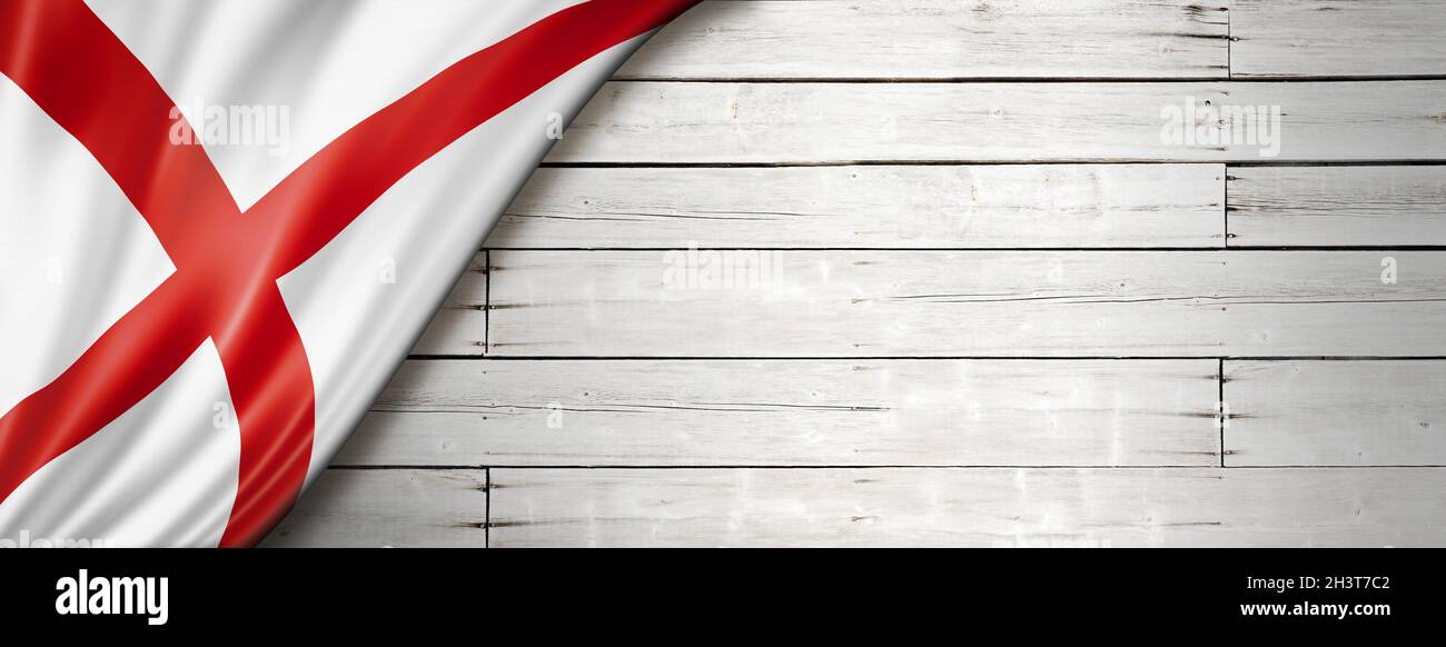 Alabama flag on white wood wall banner, USA Stock Photo - Alamy